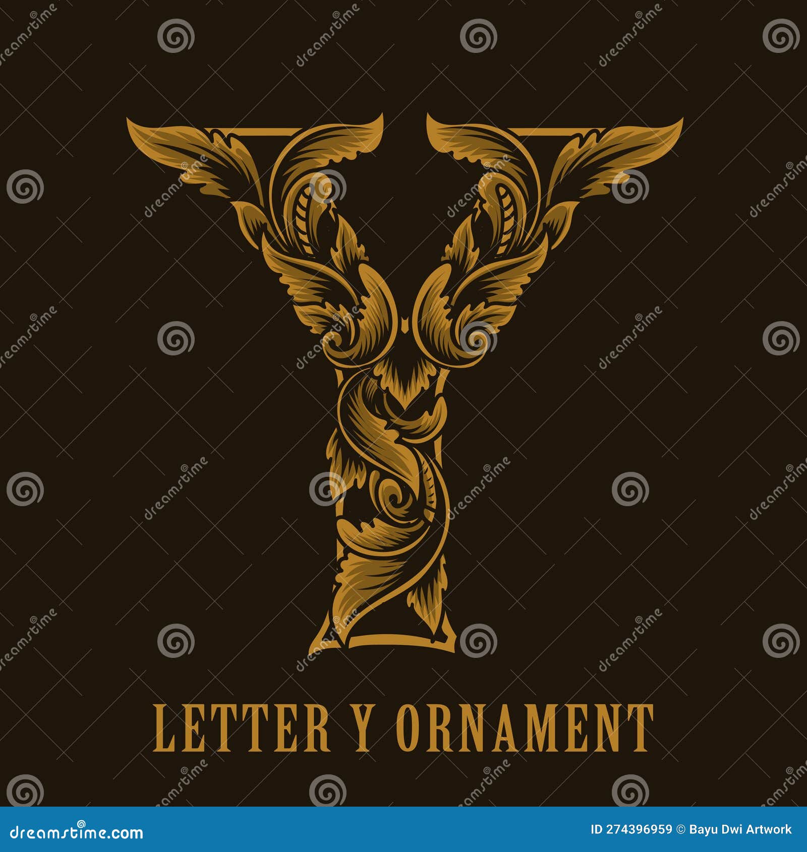 Letter Y Logo Vintage Ornament Style Stock Vector - Illustration of ...