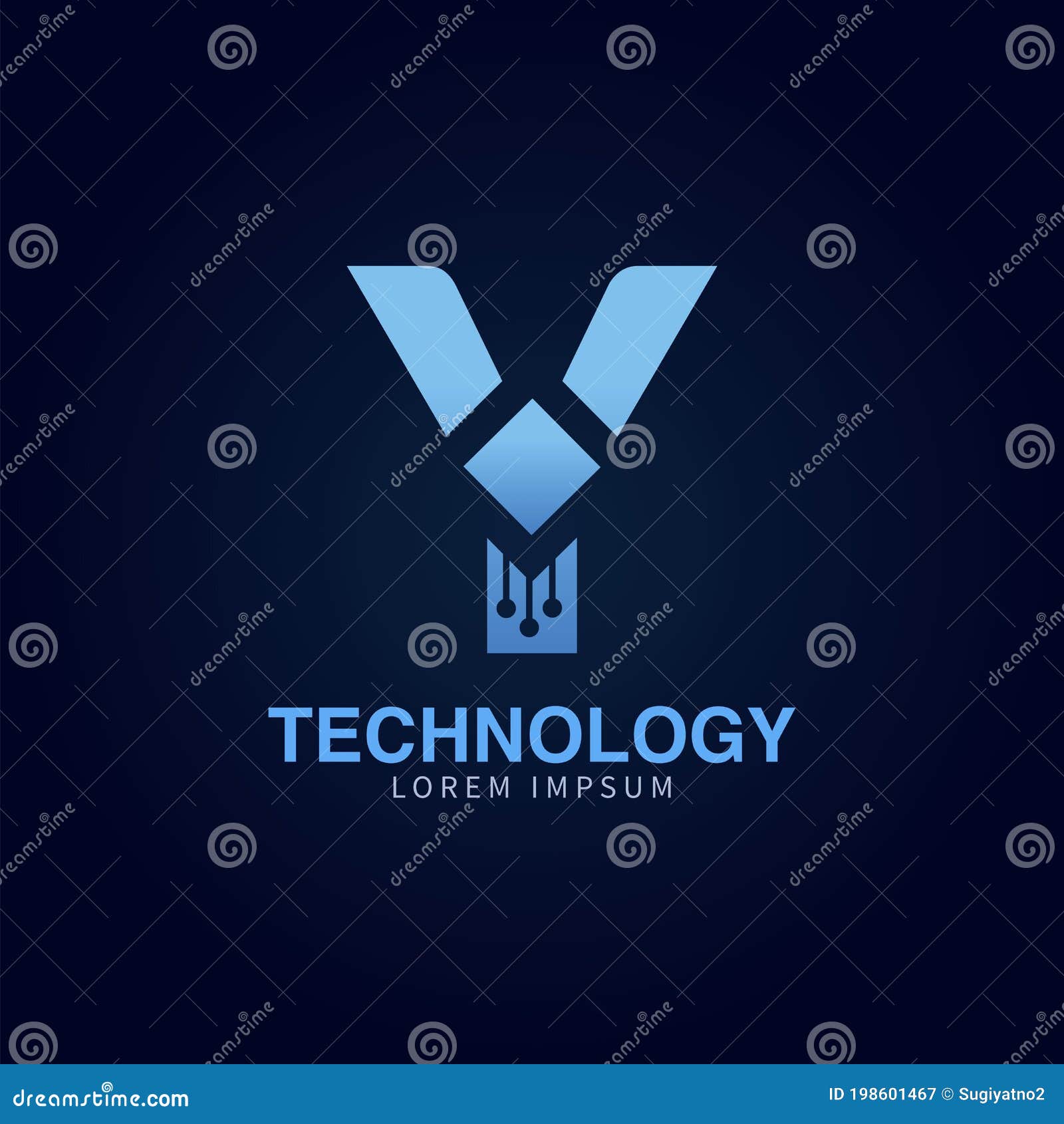 Letter Y Logotype Blue Color,Technology and Digital Abstract Dot ...