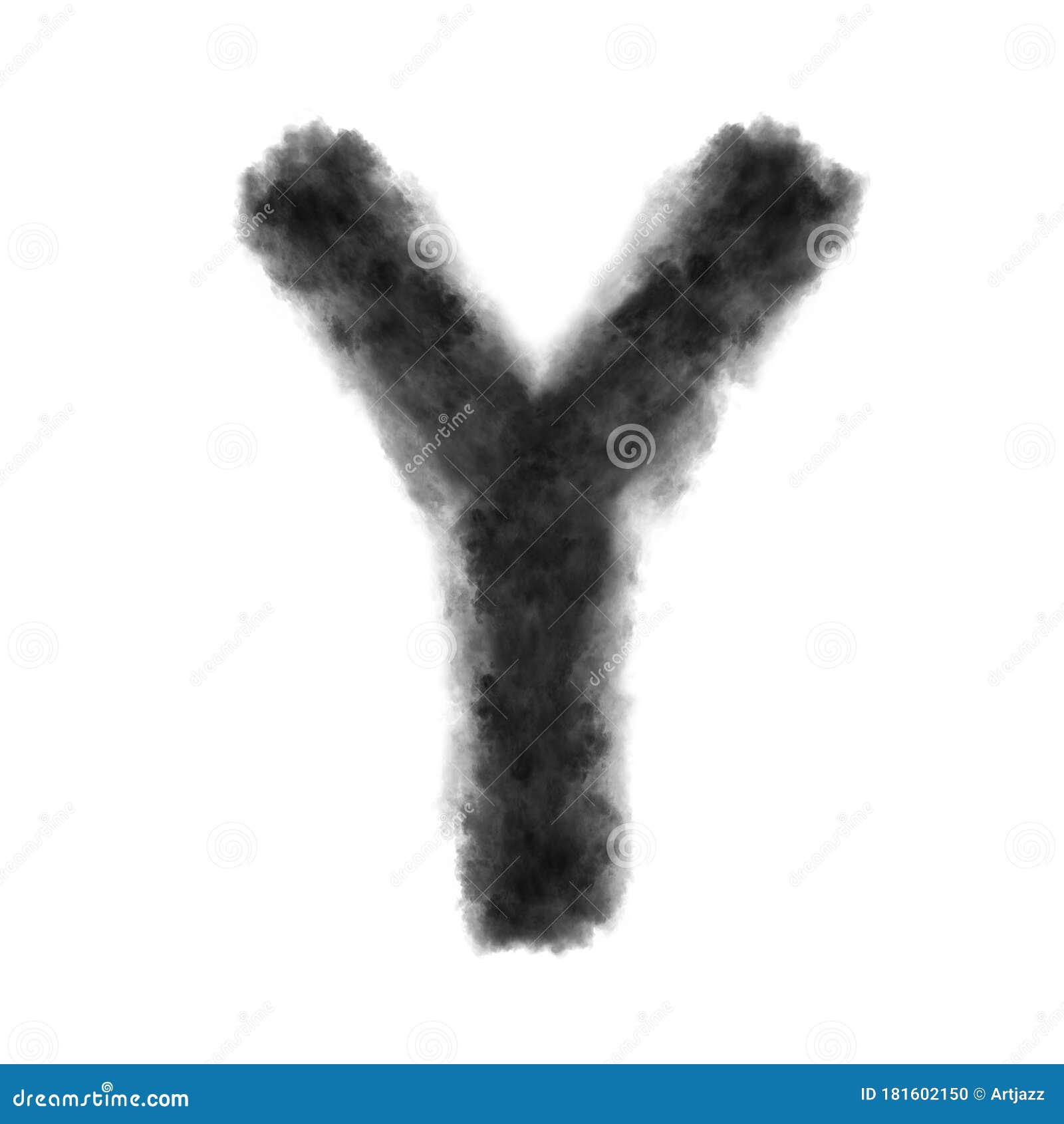 Letter Y Made from Black Clouds on a White Background. Stock Photo ...