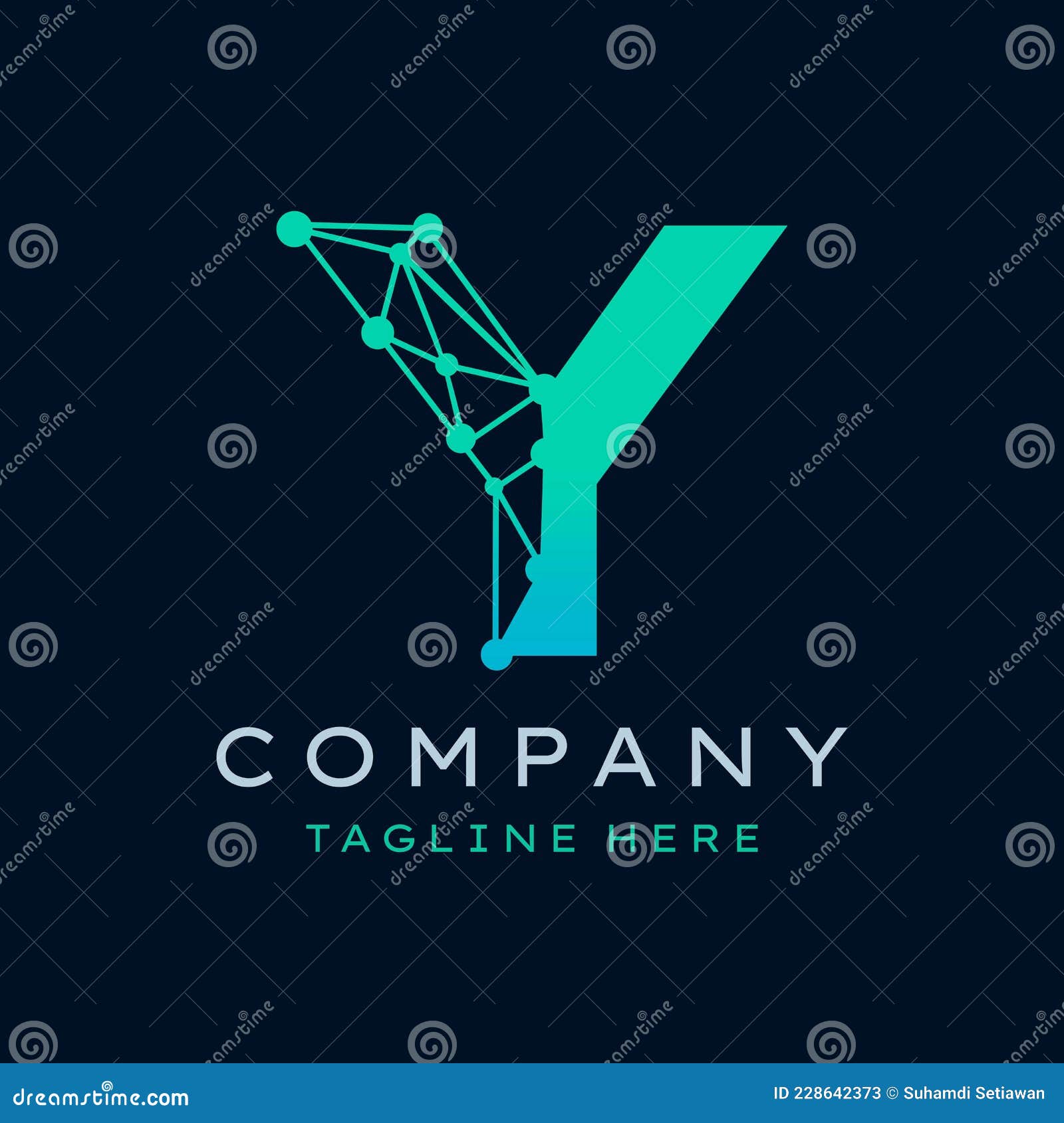 Letter Y Molecule Logo, Bio Tech Connect Dots Science Technology Logo ...