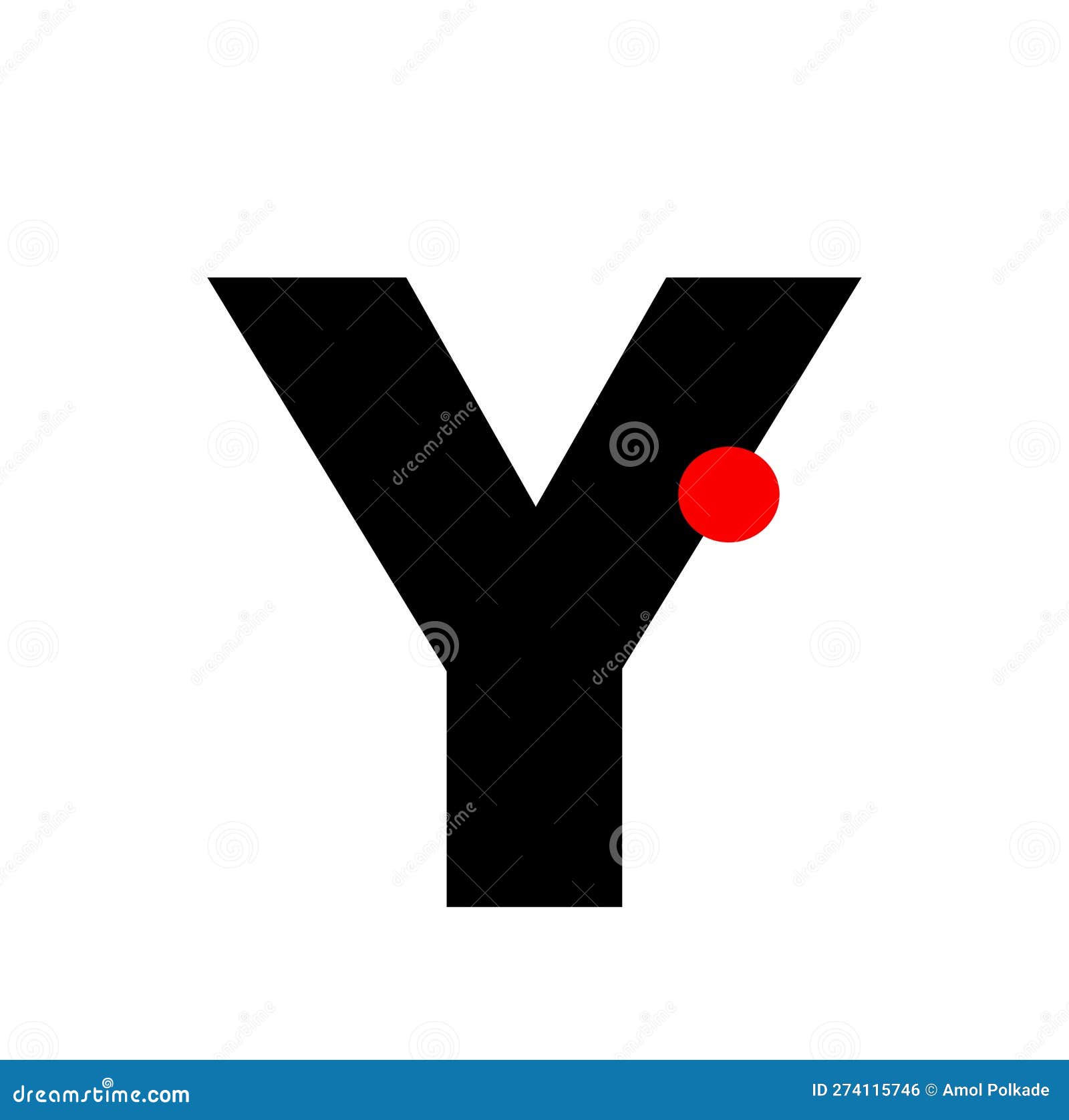 Letter Y with a Red Dot. Y Company Monogram Stock Vector - Illustration ...
