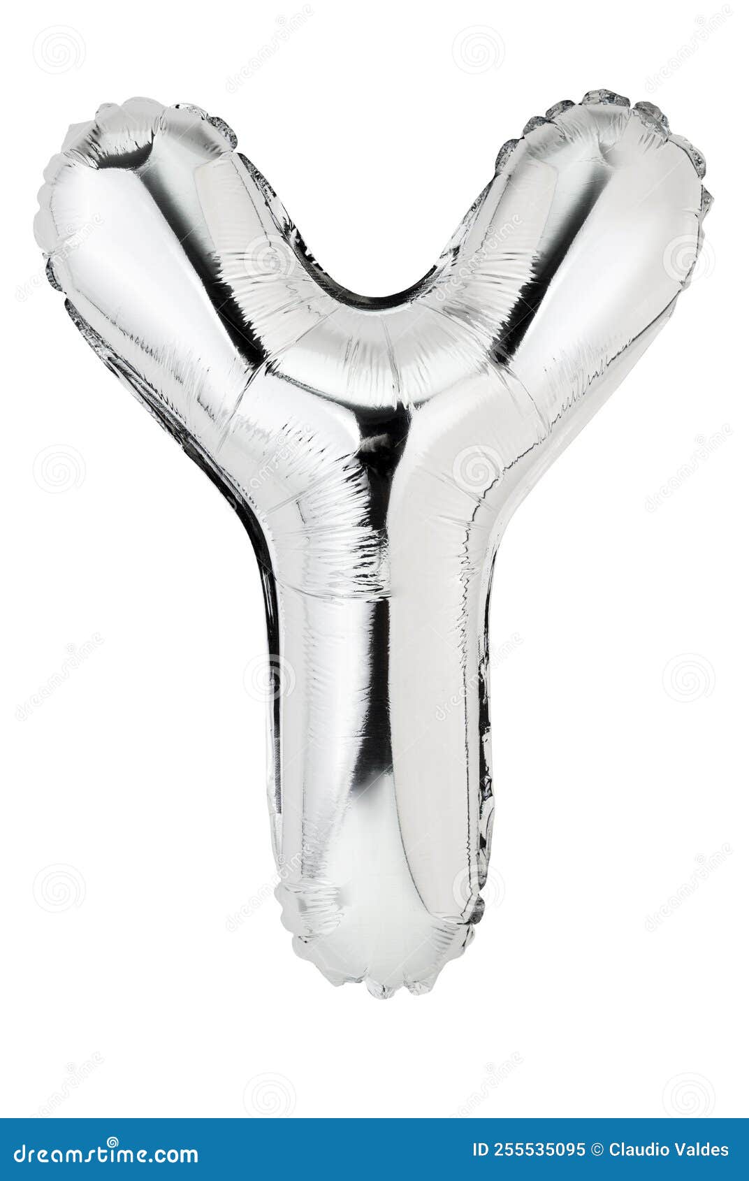 Letter Y in Silver Mylar Balloon Isolated Stock Image - Image of white ...