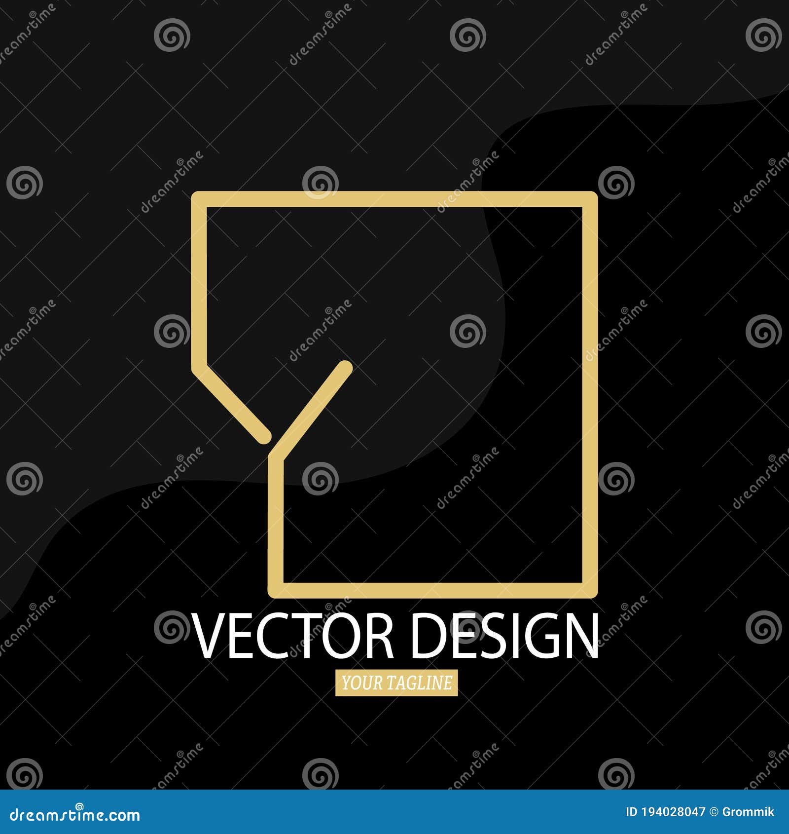 Letter Y with a Square Frame. Vector Template for Logo, Label or ...