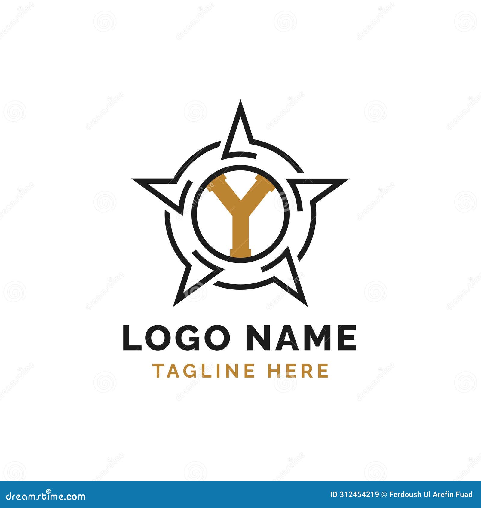 Letter Y Star Logo Design. Alphabet Y Logo with Star Stock Vector ...
