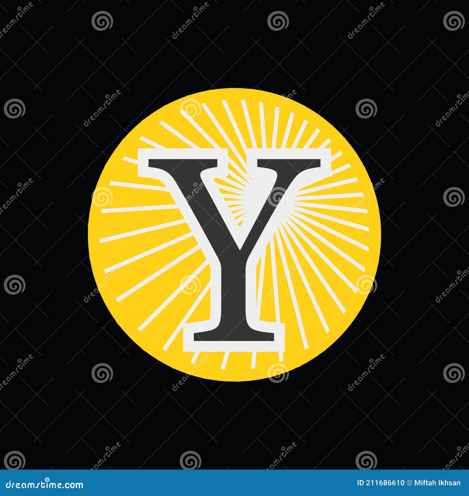 Letter Y in Sunlight Alphabetic Design Stock Vector - Illustration of ...