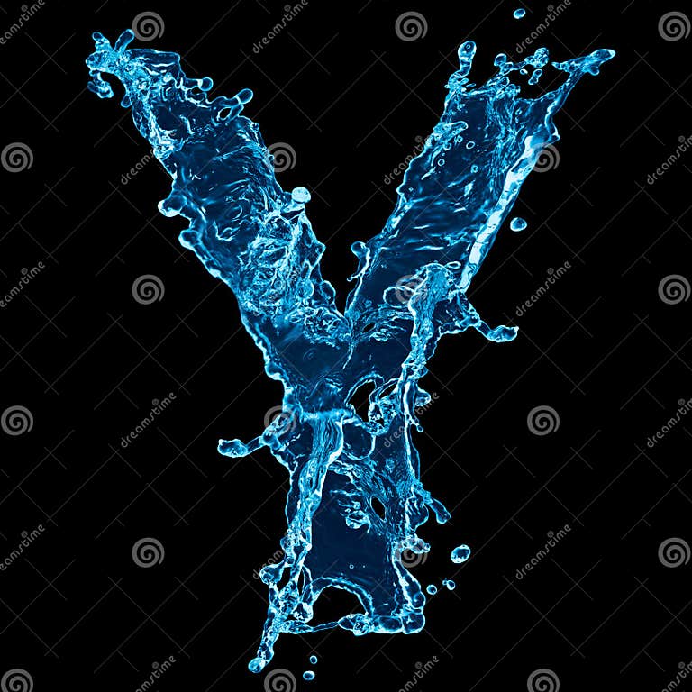 Letter Y water splash stock image. Image of black, drops - 29150523