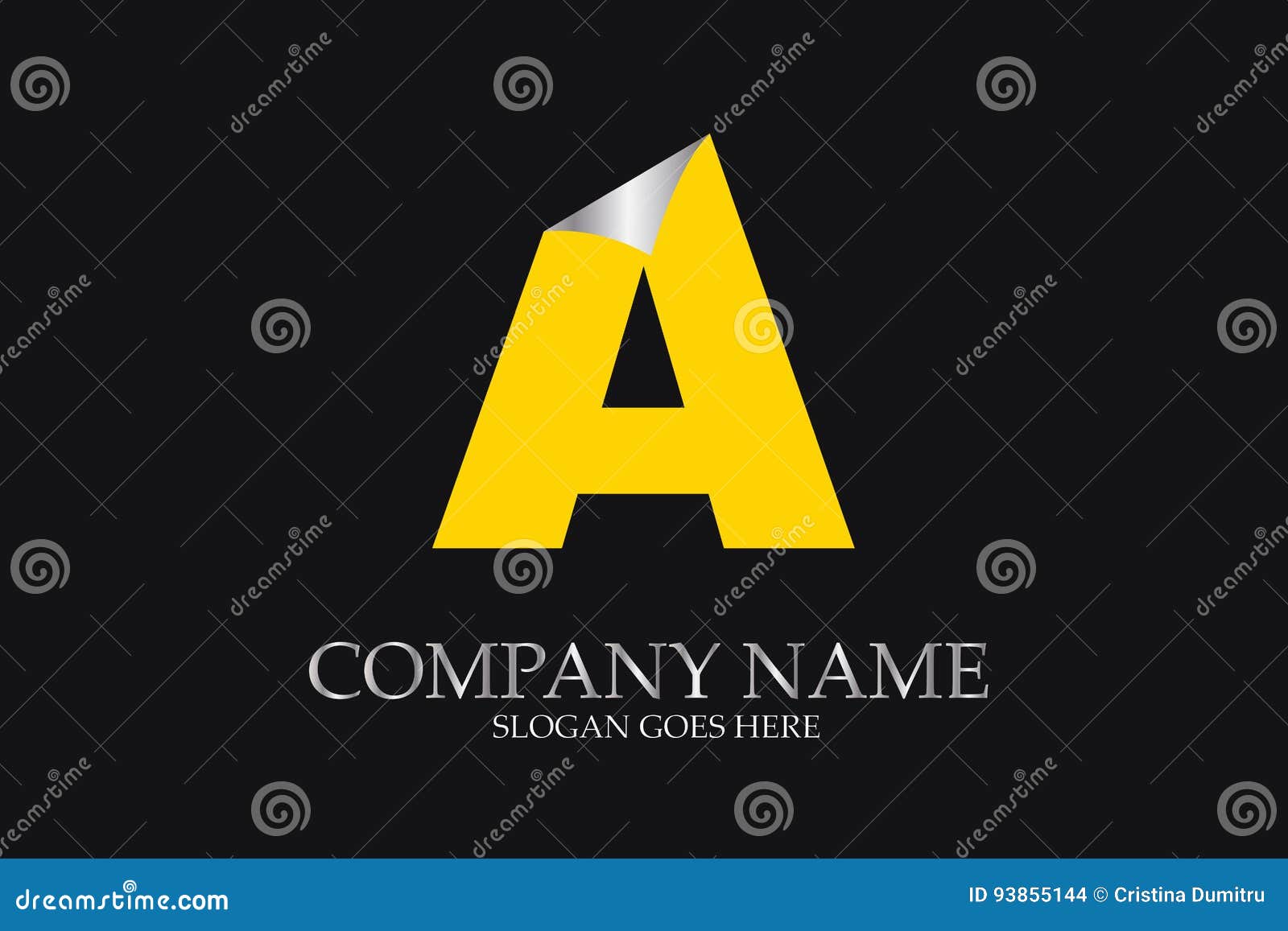 A Letter Yellow Logo Alphabet Stock Vector - Illustration of initial ...