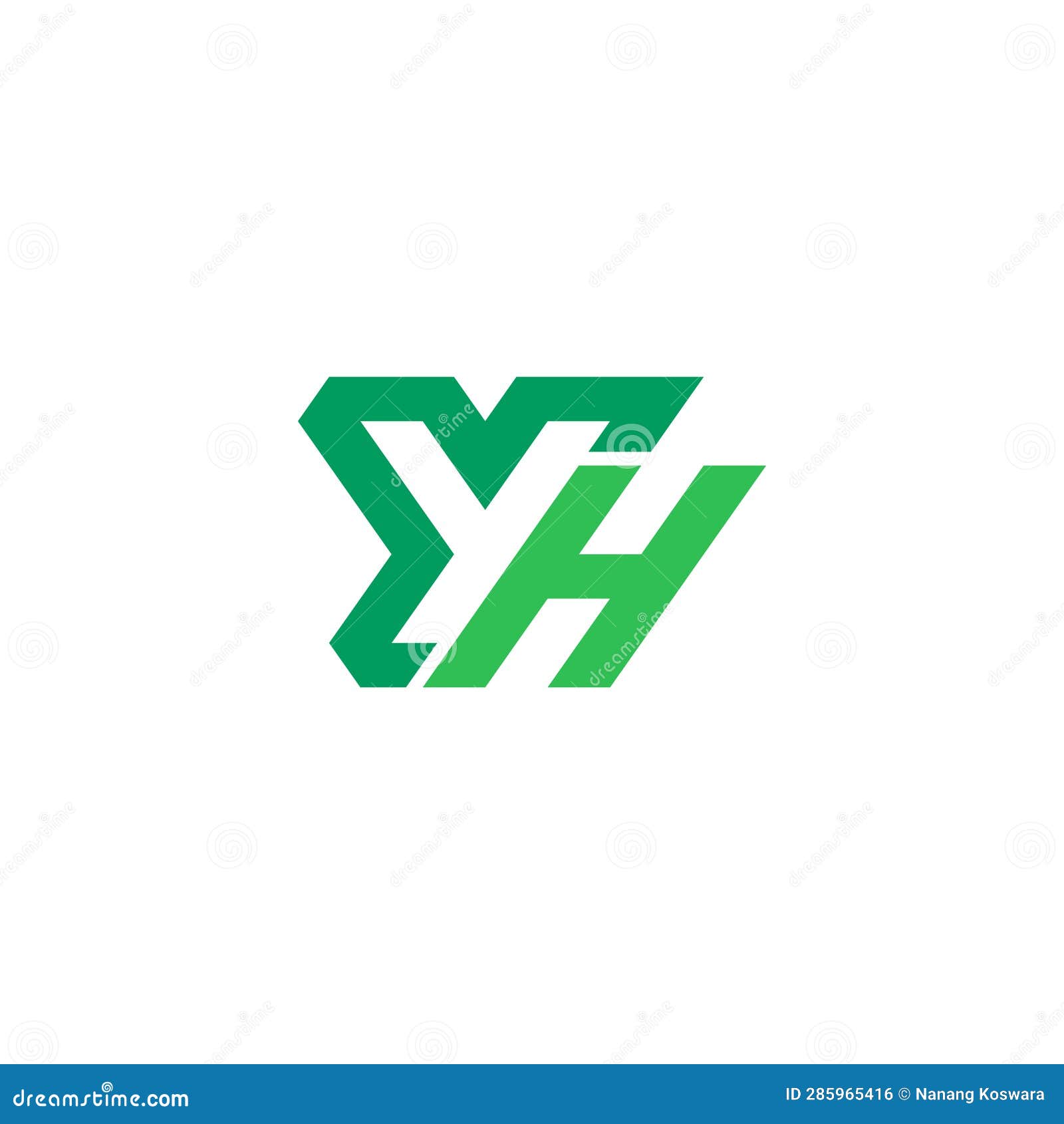 Letter YH Negative Space Logo, YH Monogram, Initial YH Logo, YH Logo ...