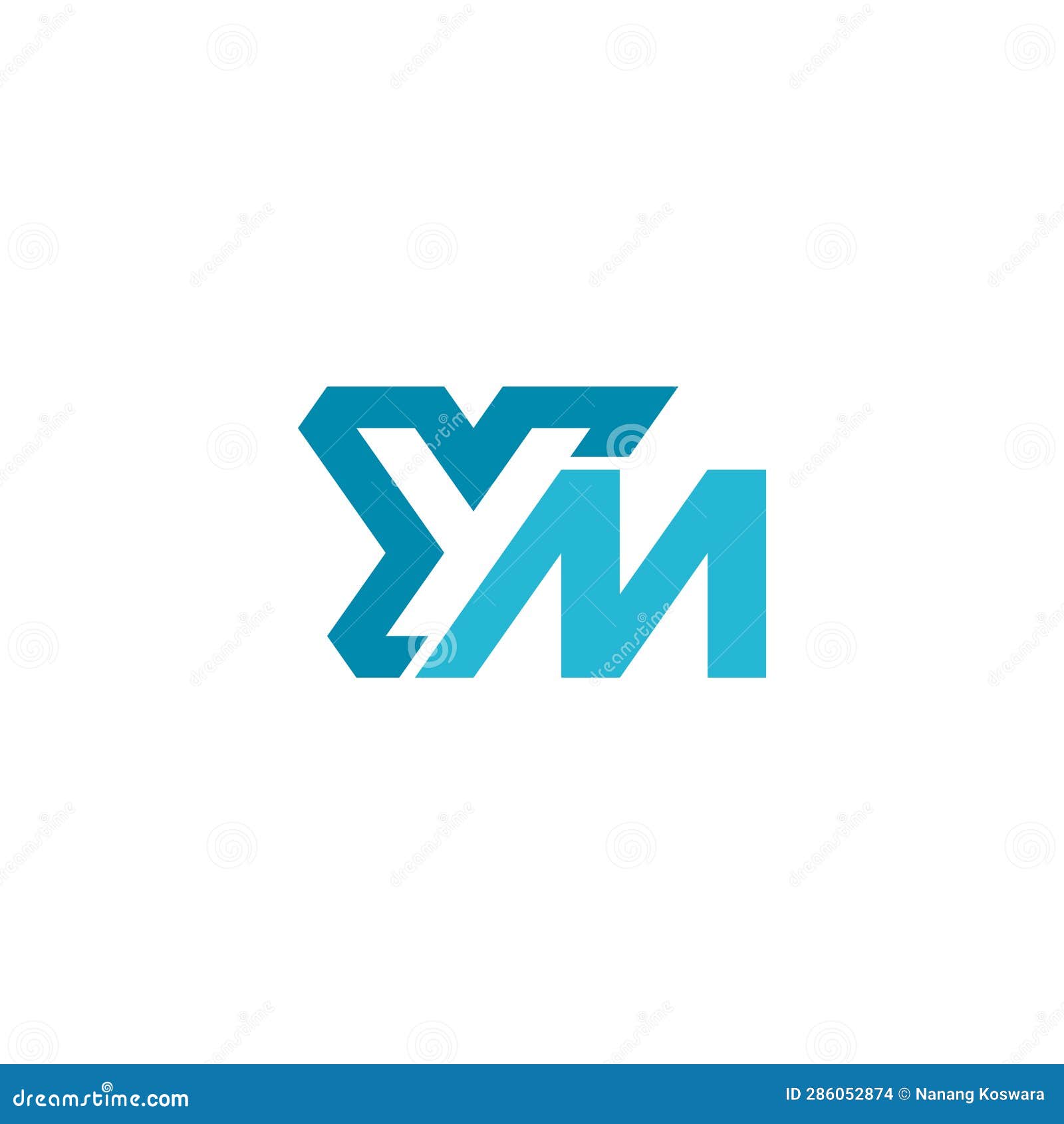 Letter YM Negative Space Logo, YM Monogram, Initial YM Logo, YM Logo ...