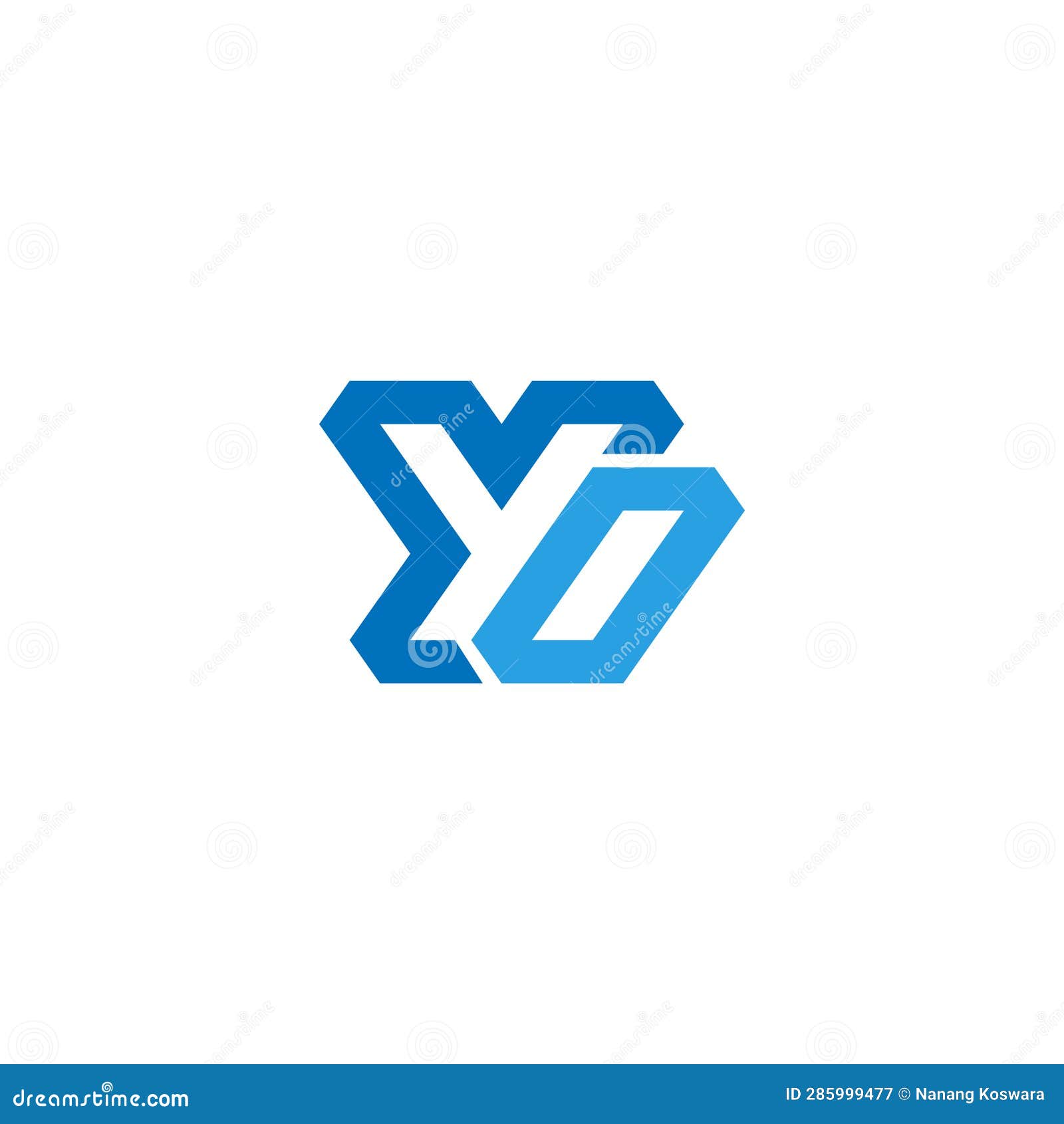 Letter YO Negative Space Logo, YO Monogram, Initial YO Logo, YO Logo ...