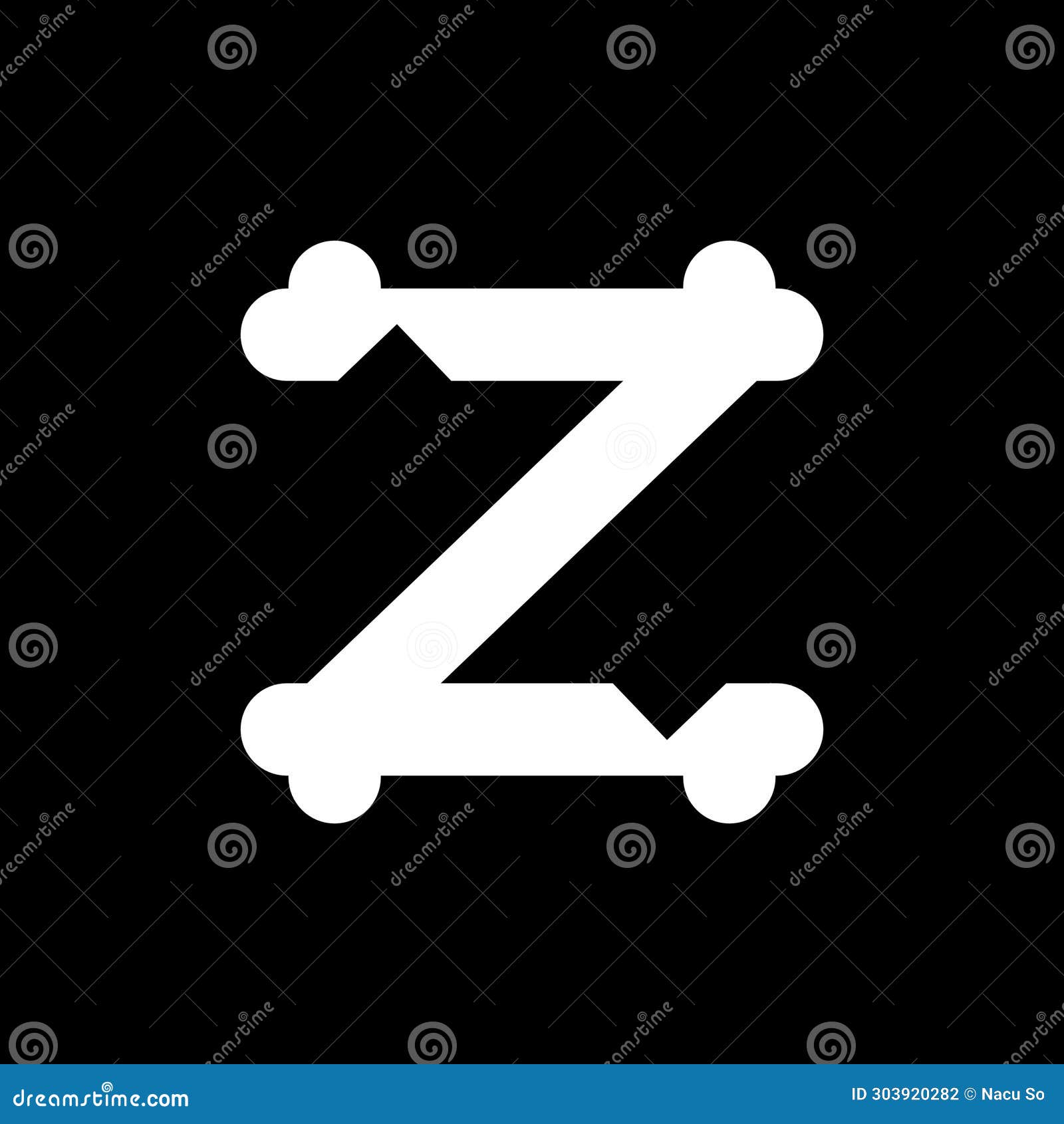 Letter z bone logo stock vector. Illustration of letter - 303920282
