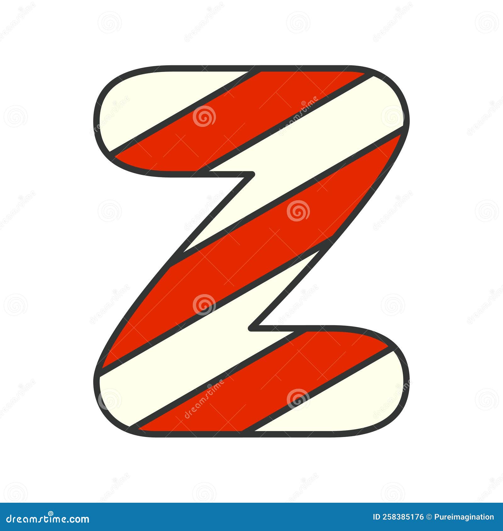 Letter Z Candy Cane, Vector Illustration Stock Vector - Illustration of ...