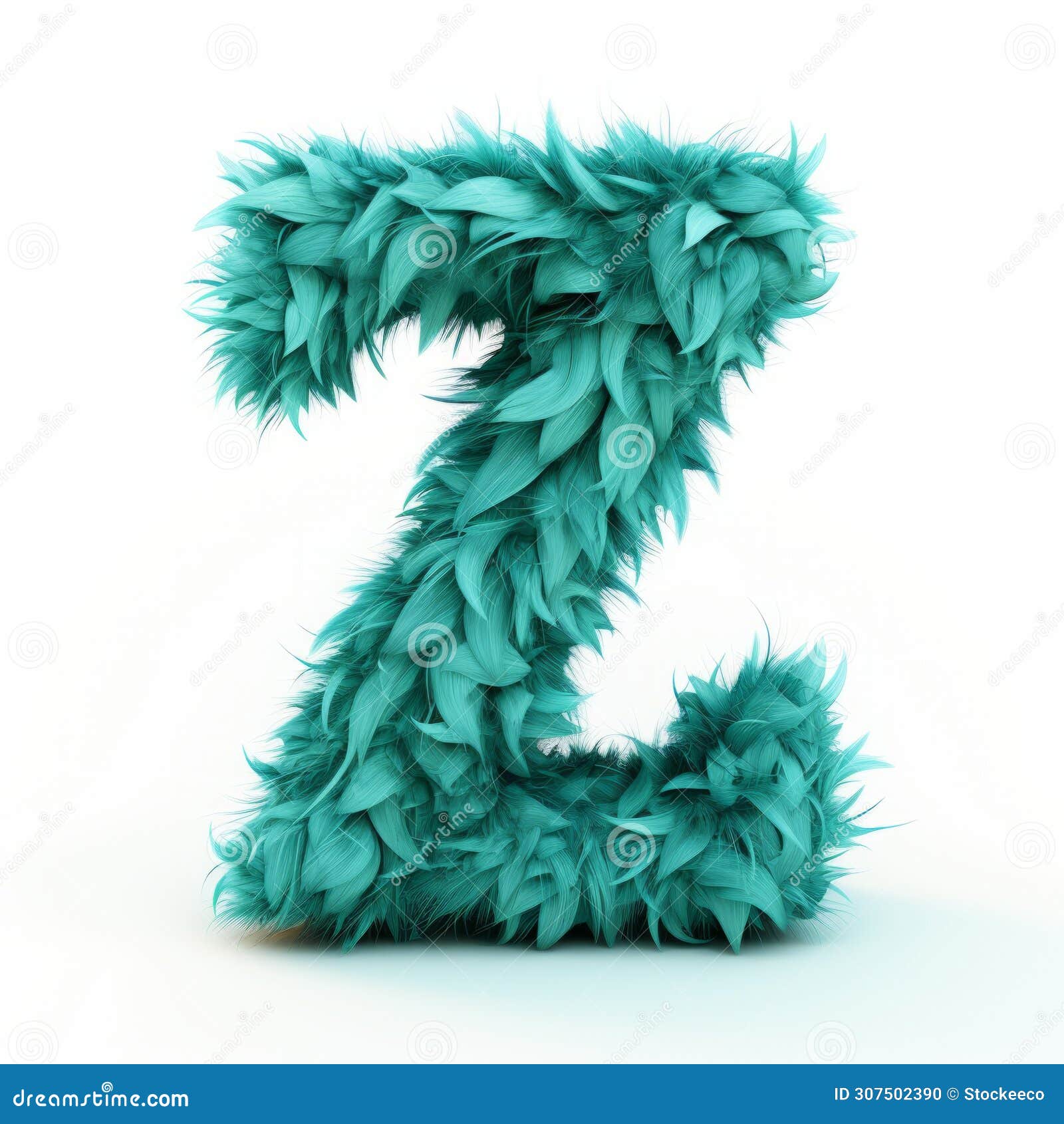 Turquoise Feathered Monster Letter Z - Whimsical Hard Surface Modeling ...