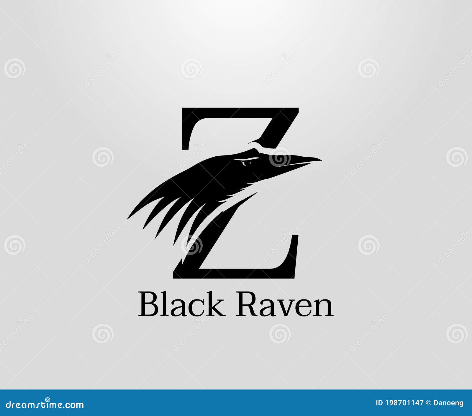 Letter Z Crow Logo Designs, Black Raven in Letter Z Vector Illustration ...