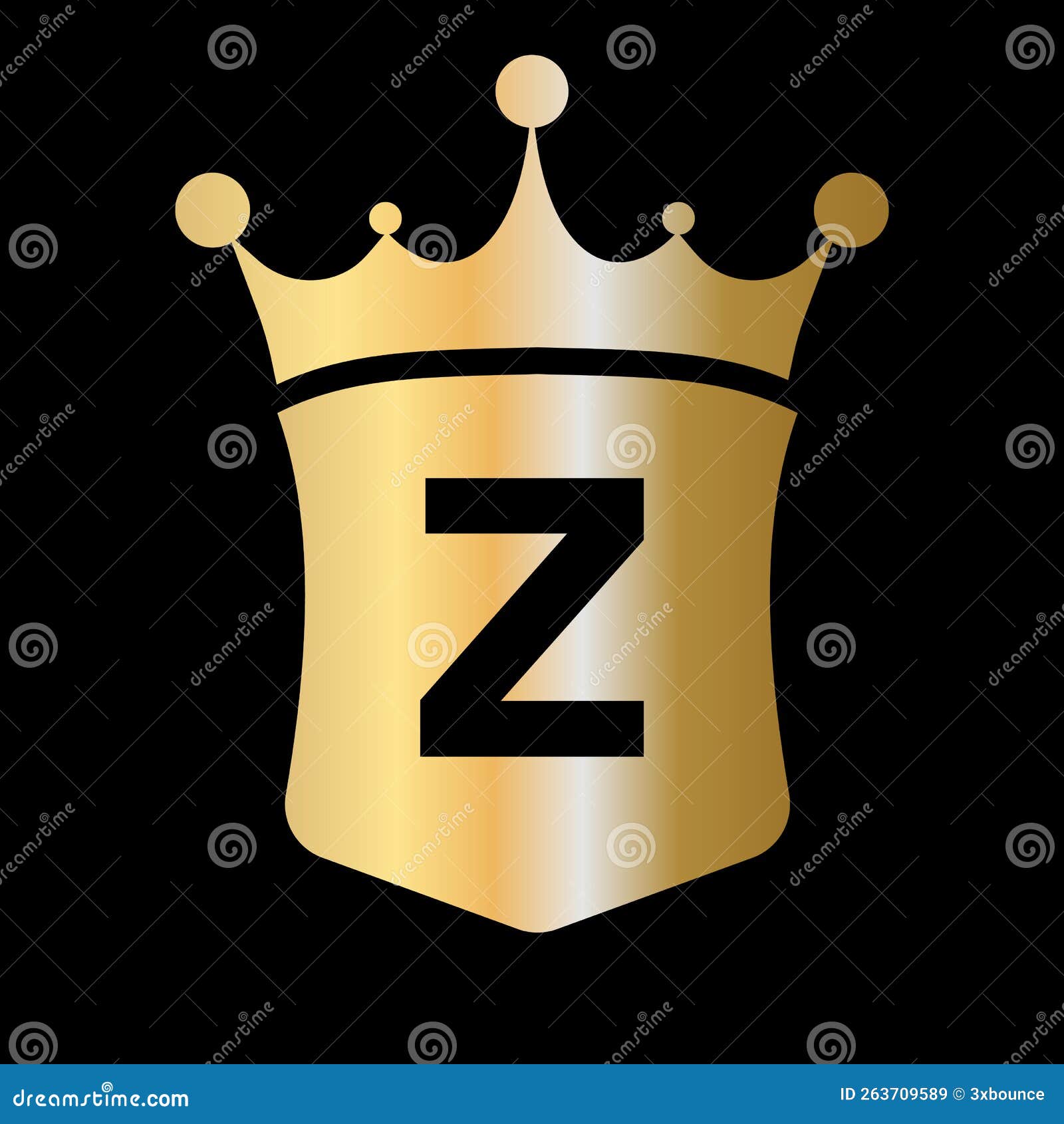Letter Z Crown and Shield Logo Vector Template with Luxury Concept ...
