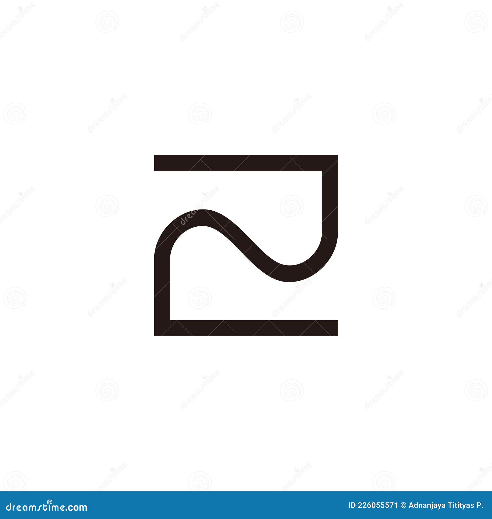 Letter Z Curves Wavy Geometric Line Logo Vector Stock Vector ...