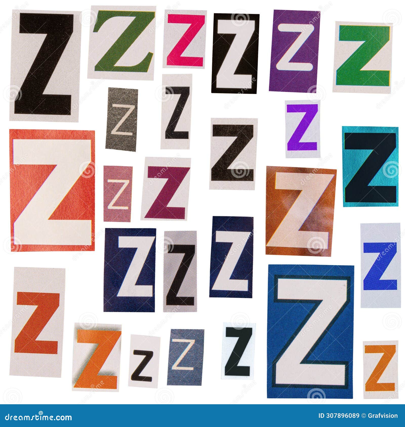 Letter Z Cut Out from Newspapers Stock Image - Image of diverse ...
