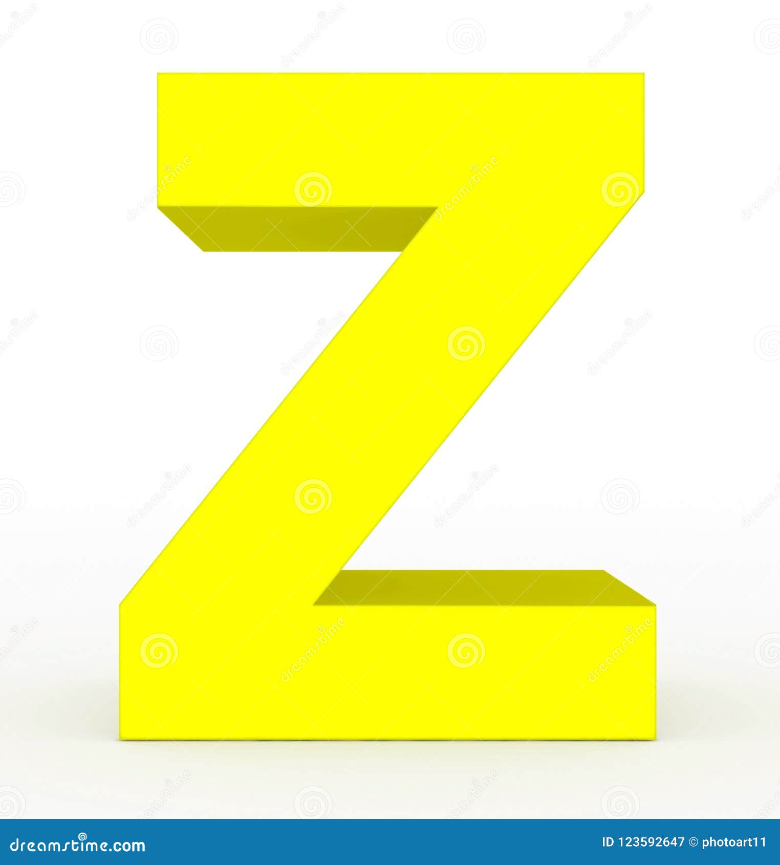 Letter Z 3d Yellow Isolated on White Stock Illustration - Illustration ...