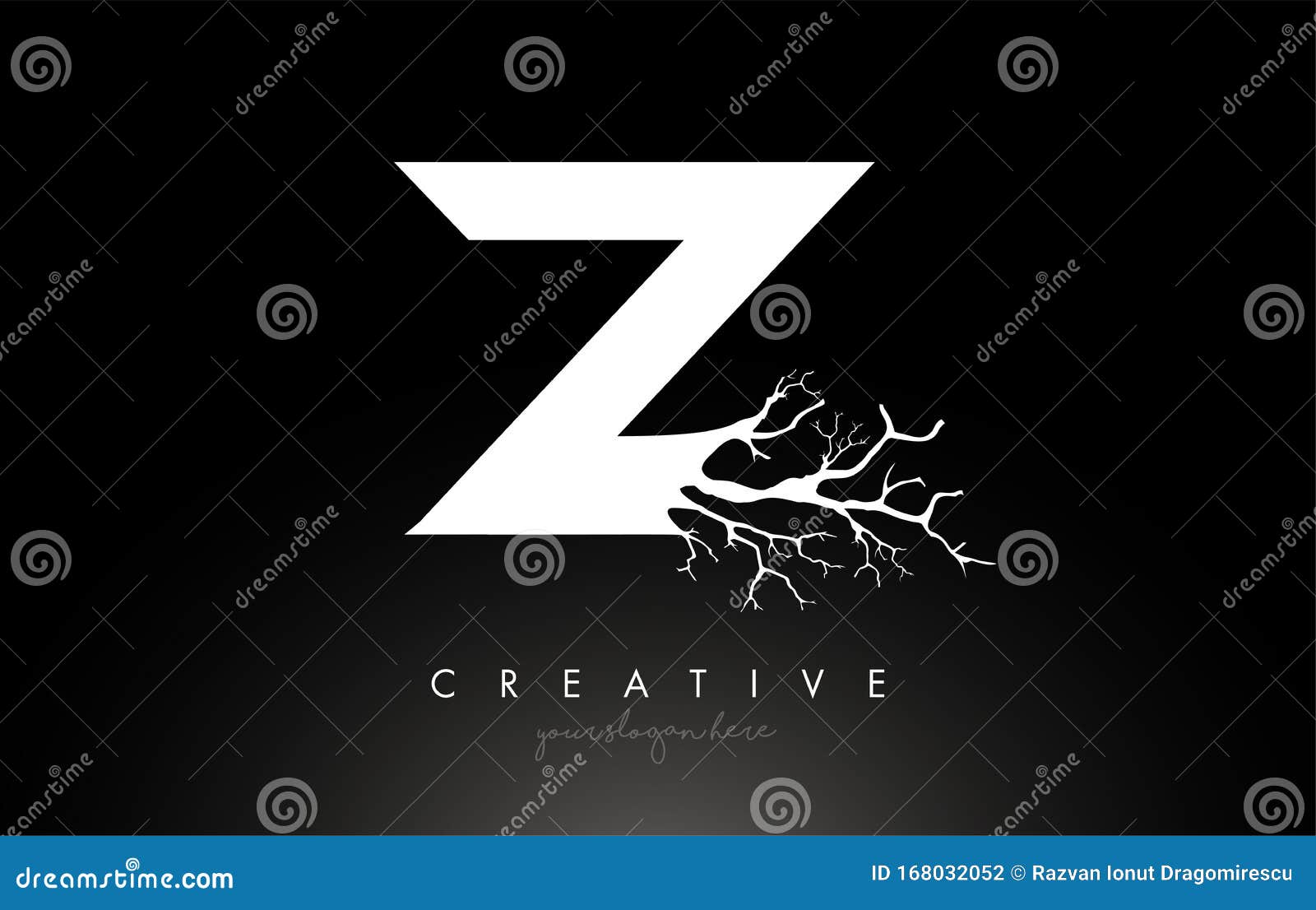 Letter Z Design Logo with Creative Tree Branch. Z Letter Tree Icon Logo ...