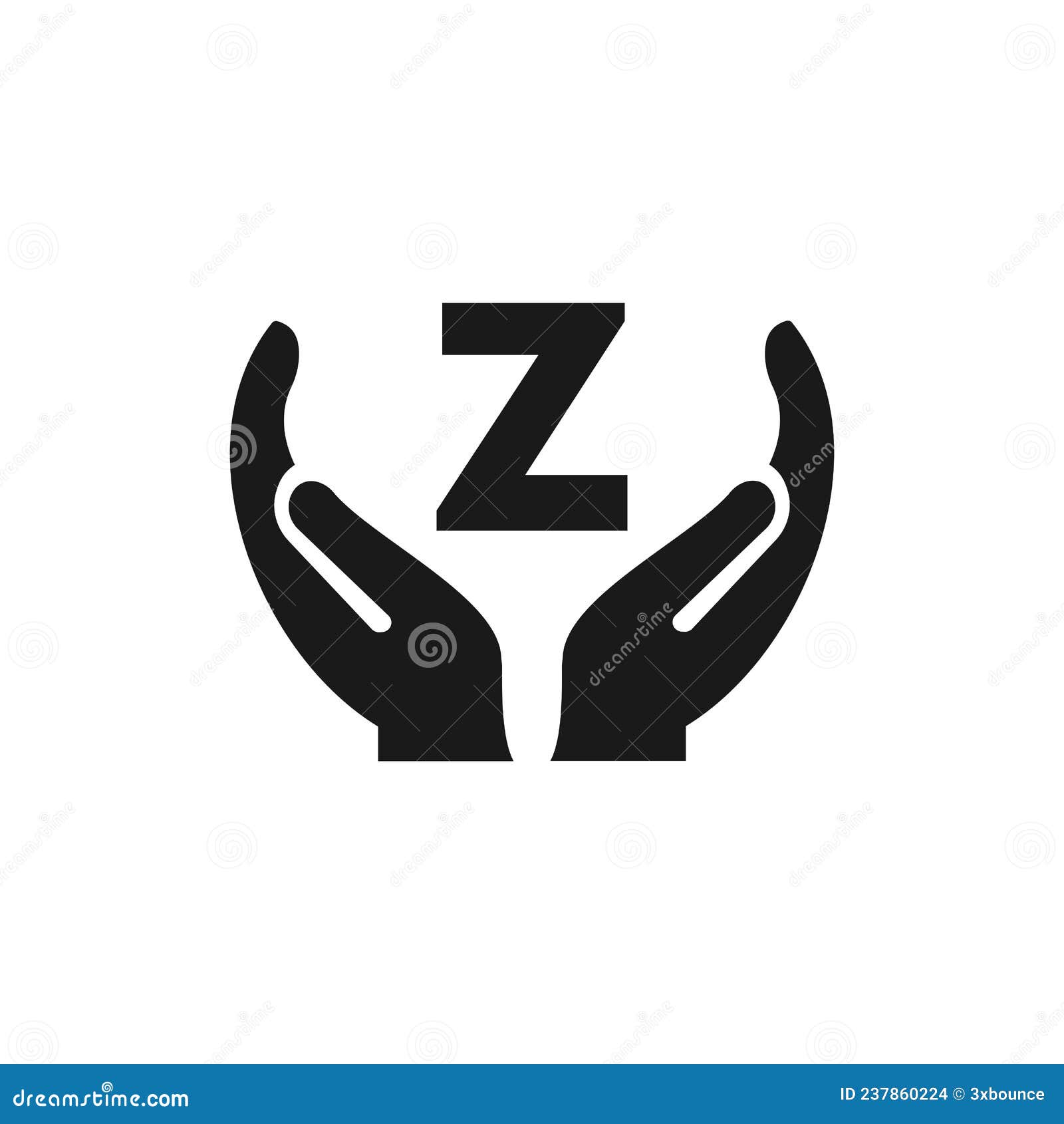 Letter Z Giving Hand Logo Design. Hand Logo Design on Letter Z Vector ...
