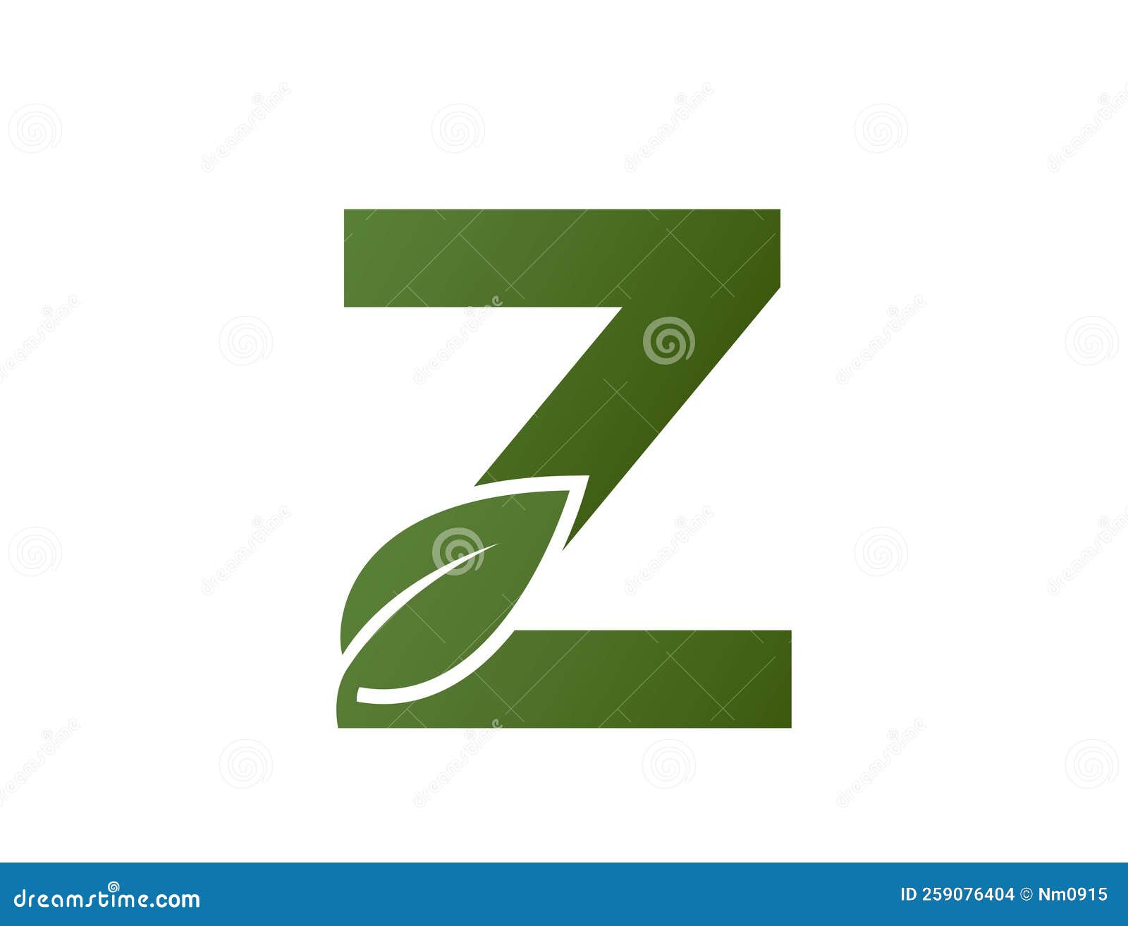 Letter Z with Leaf Logotype. Creative Initial Logo Design Stock Vector ...