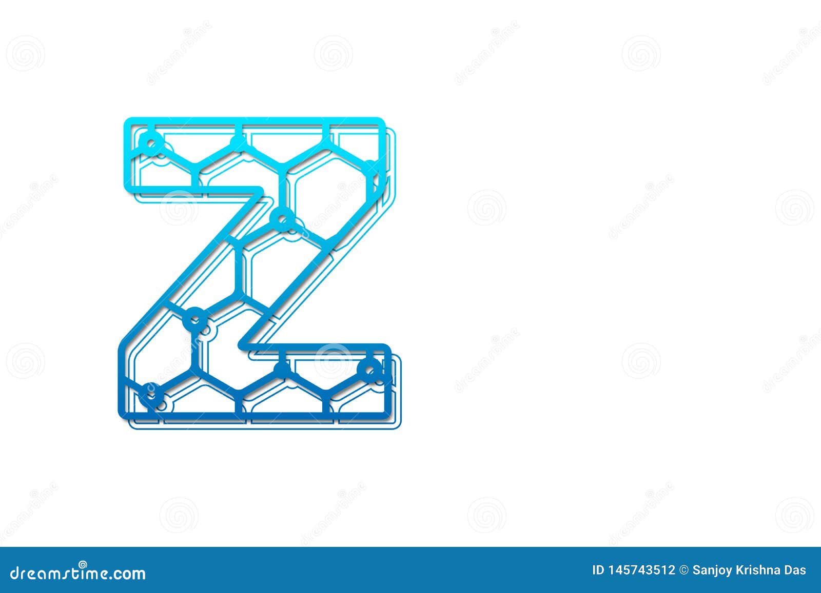 Letter Z Logo Design Template with Hexagon Shape. Line Art Logo Type ...