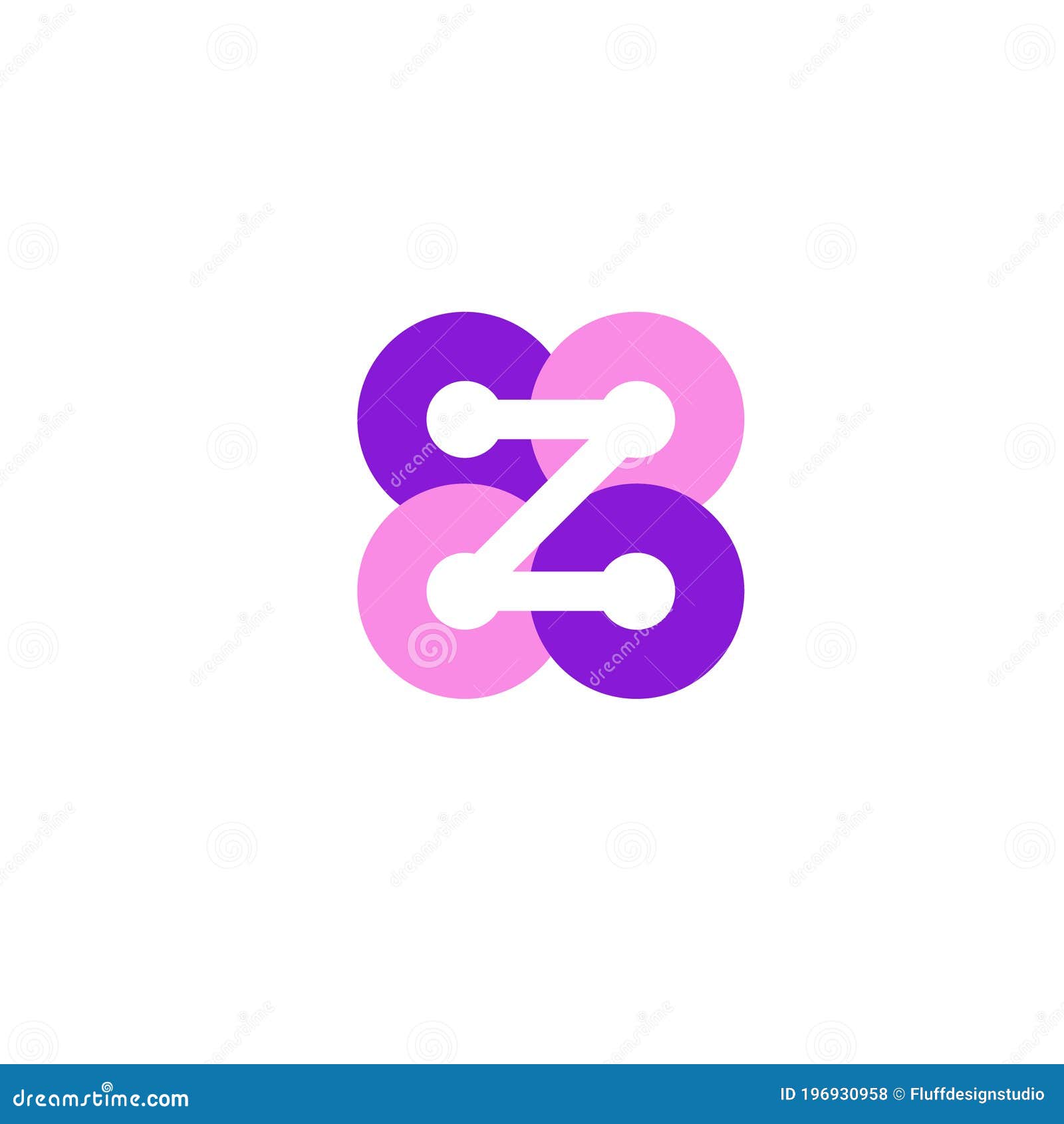 Letter Z Logo with Four Circles Stock Illustration - Illustration of ...