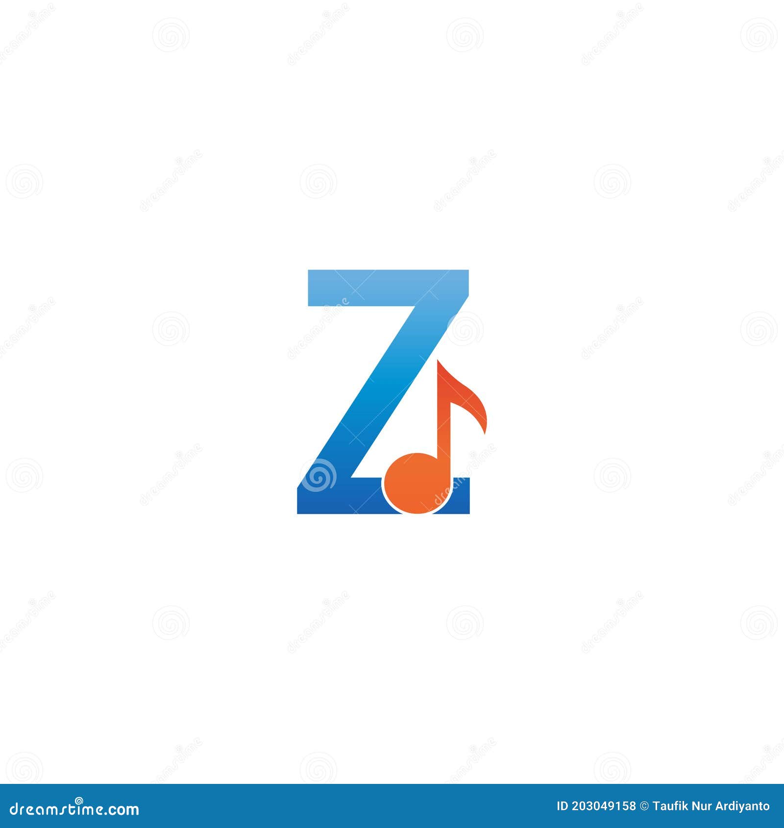 Letter Z Logo Icon Combined with Note Musical Design Stock Vector ...