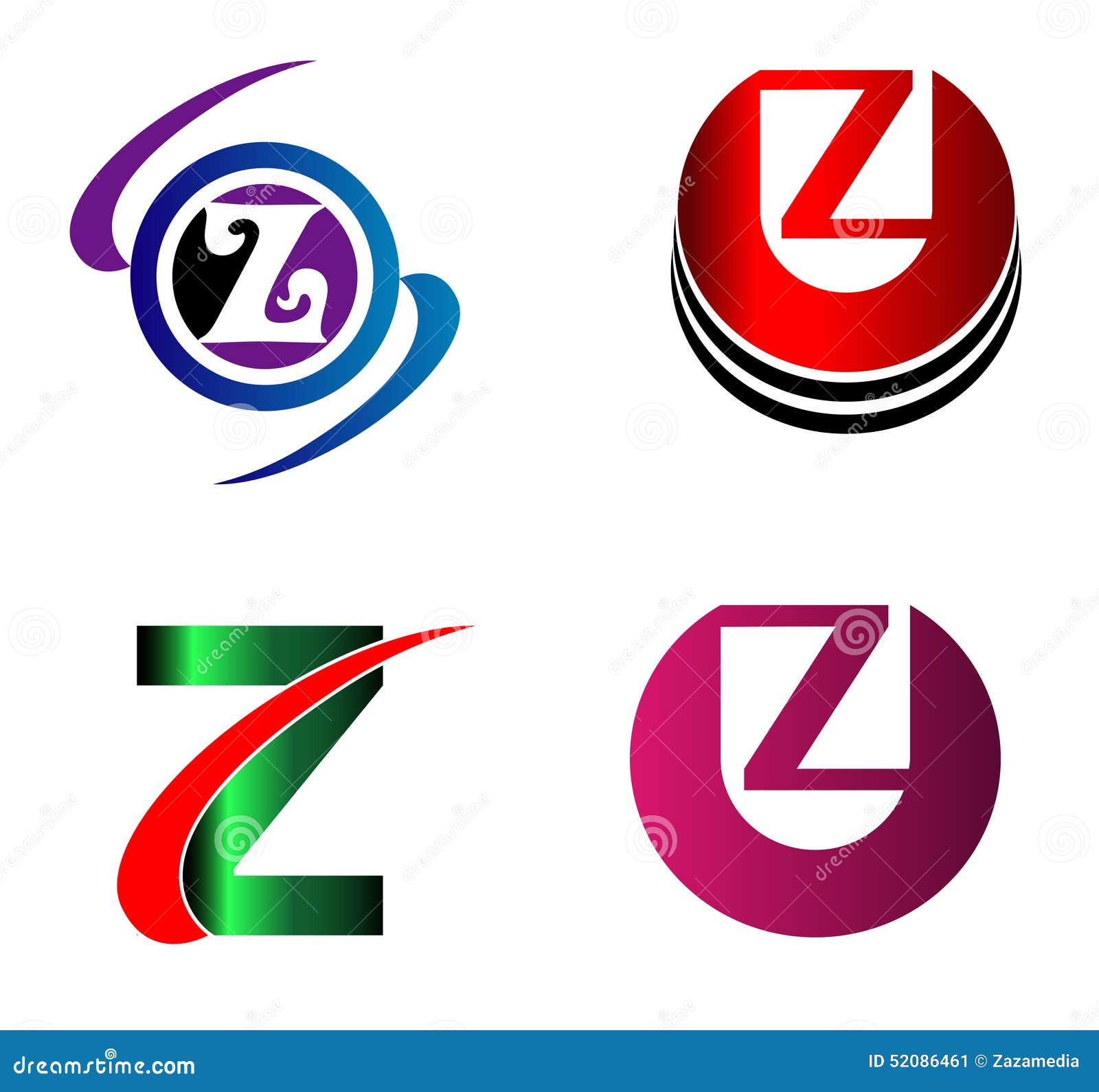 Letter Z Logo Icons Set Vector Graphic Design Stock Vector - Image ...