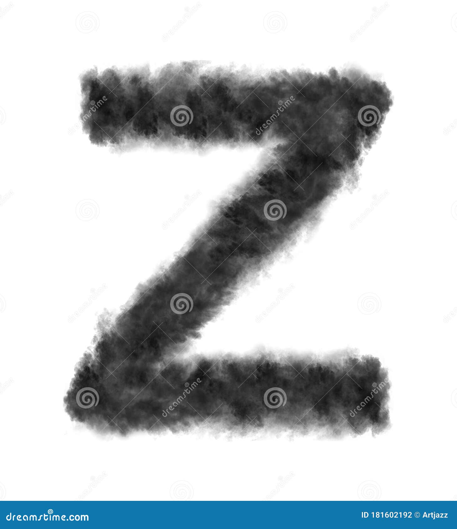 Letter Z Made from Black Clouds on a White Background. Stock Photo ...