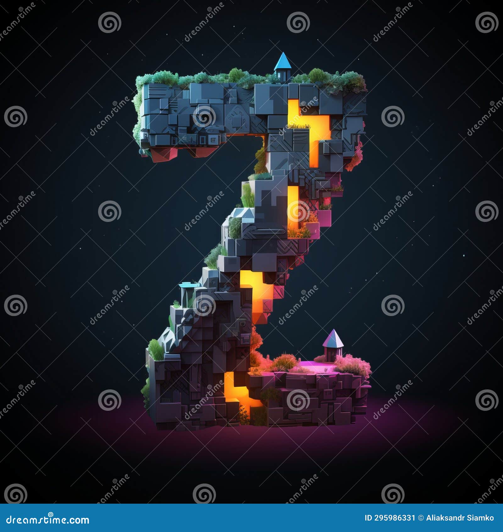 A letter z made of blocks stock illustration. Illustration of figure ...