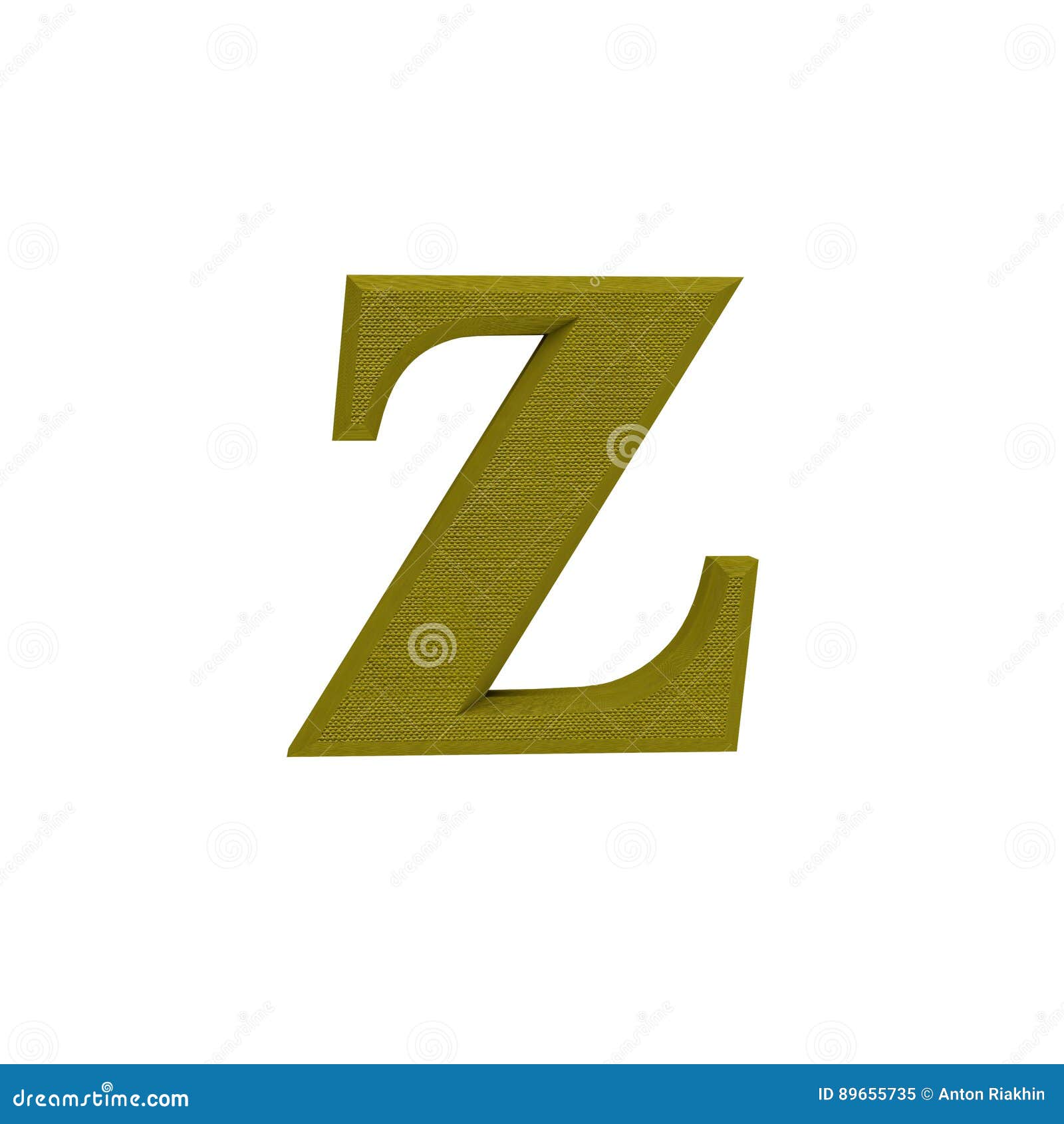 Letter Z Made of Cloth, Tissue Texture, 3d Illustration Stock ...