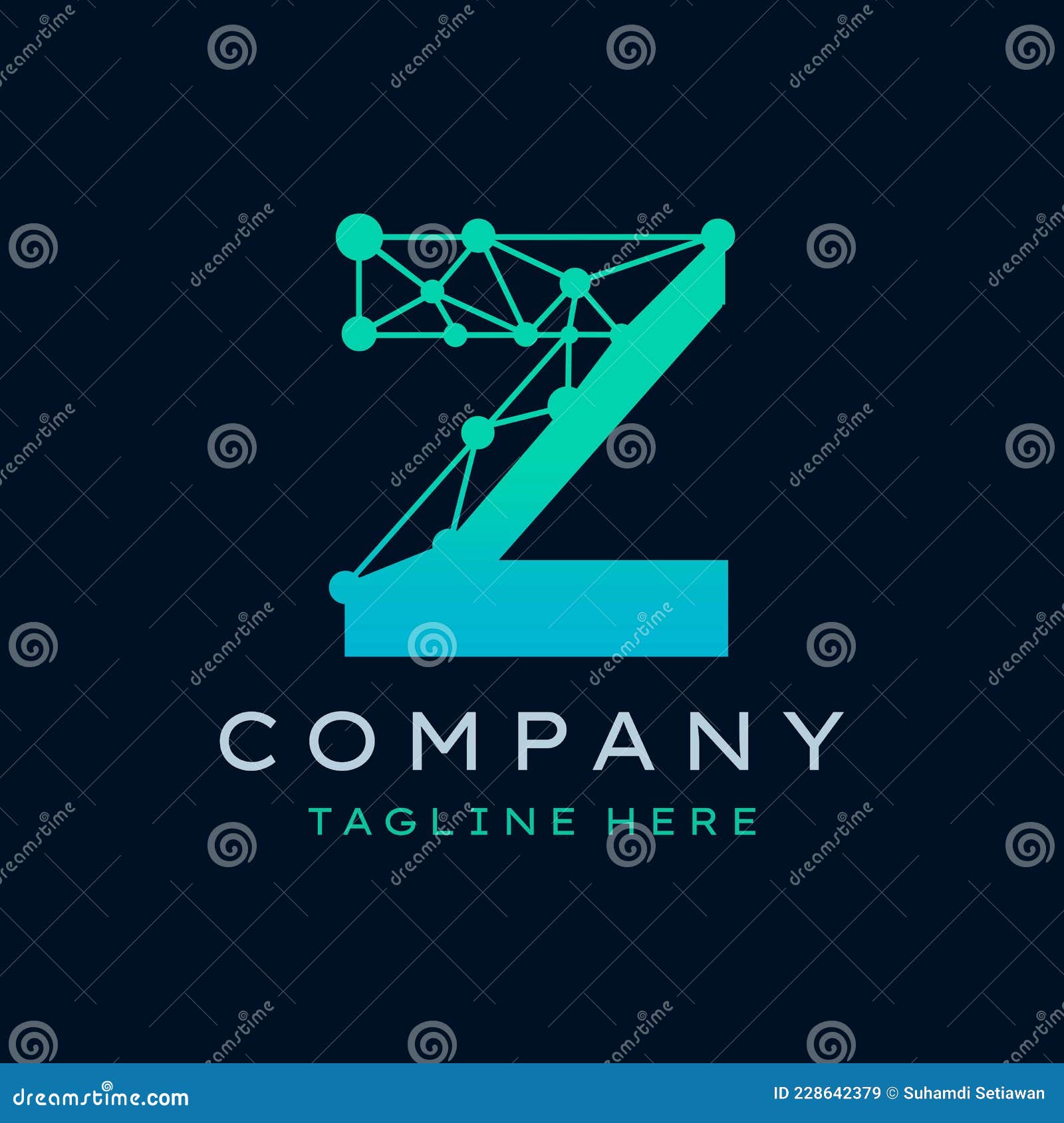 Letter Z Molecule Logo, Bio Tech Connect Dots Science Technology Logo ...