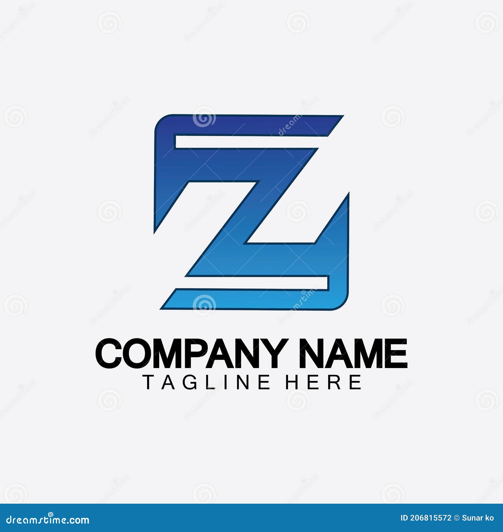 Letter Z Number 2 Logo Icon Vector Illustration Design Template Stock ...