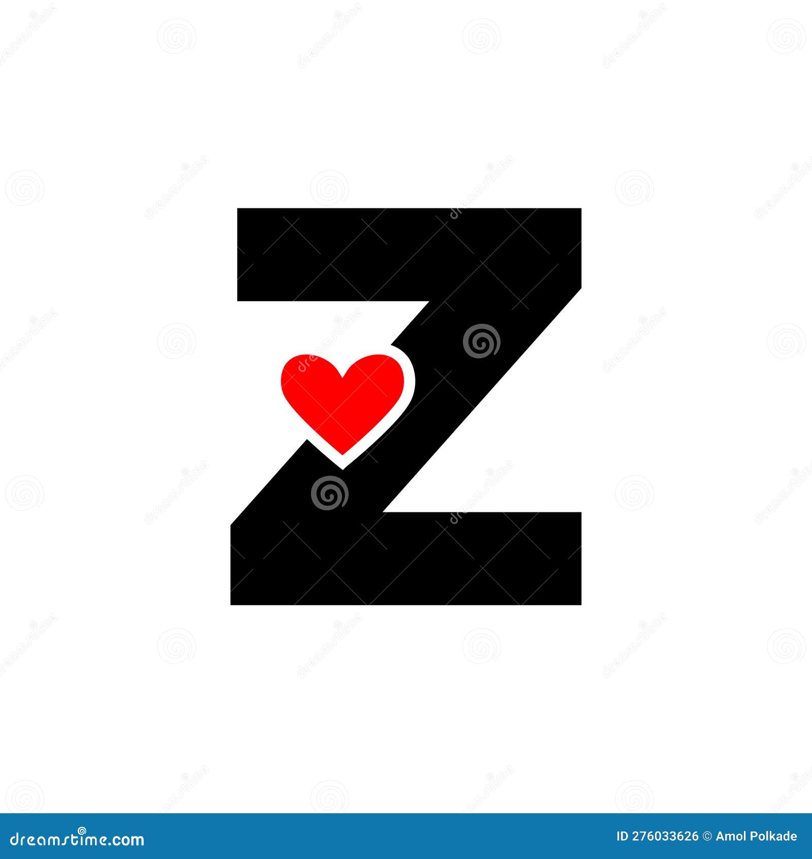 Letter Z with Red Heart Monogram. Z Letter Icon with Love Stock Vector ...