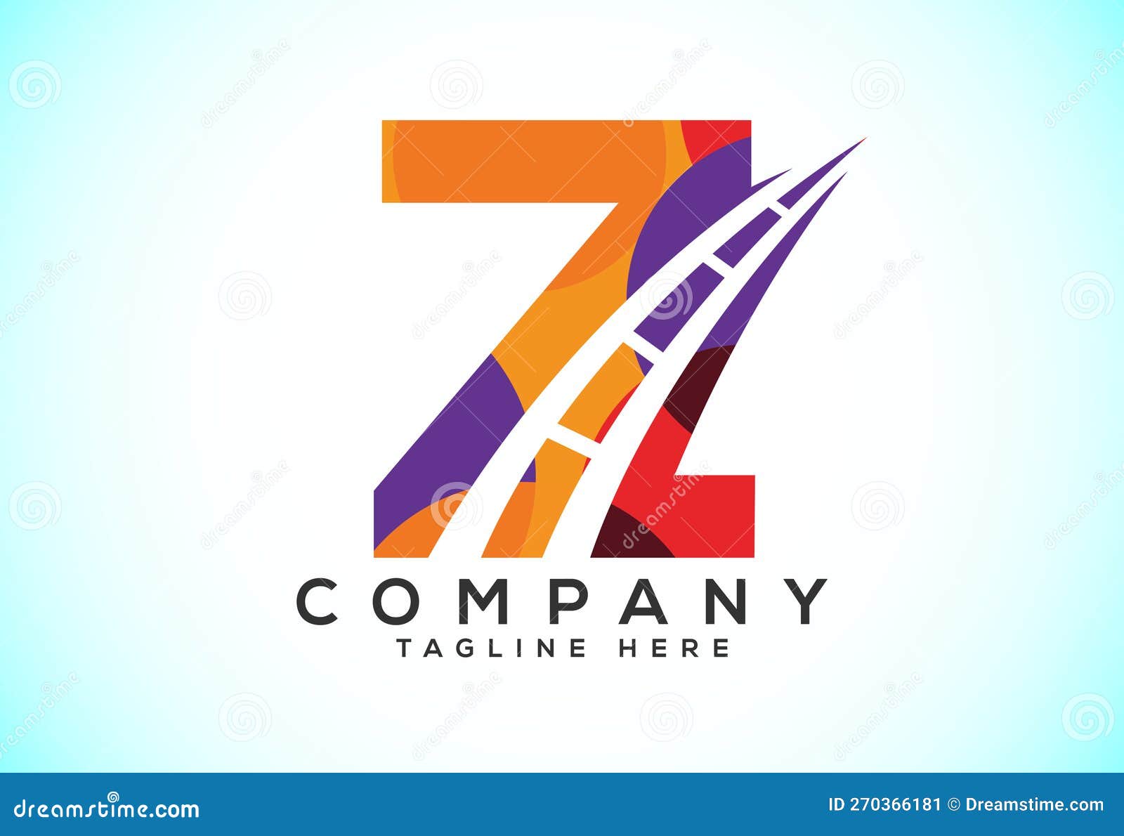 Letter Z With Road Logo Sing. Polygonal Style Logo For Highway ...