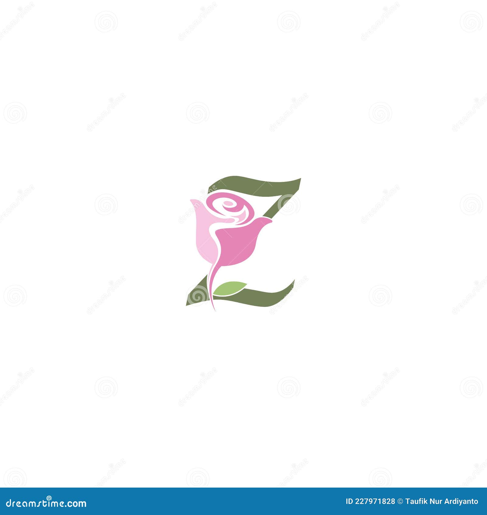 Letter Z with Rose Icon Logo Vector Template Stock Vector ...