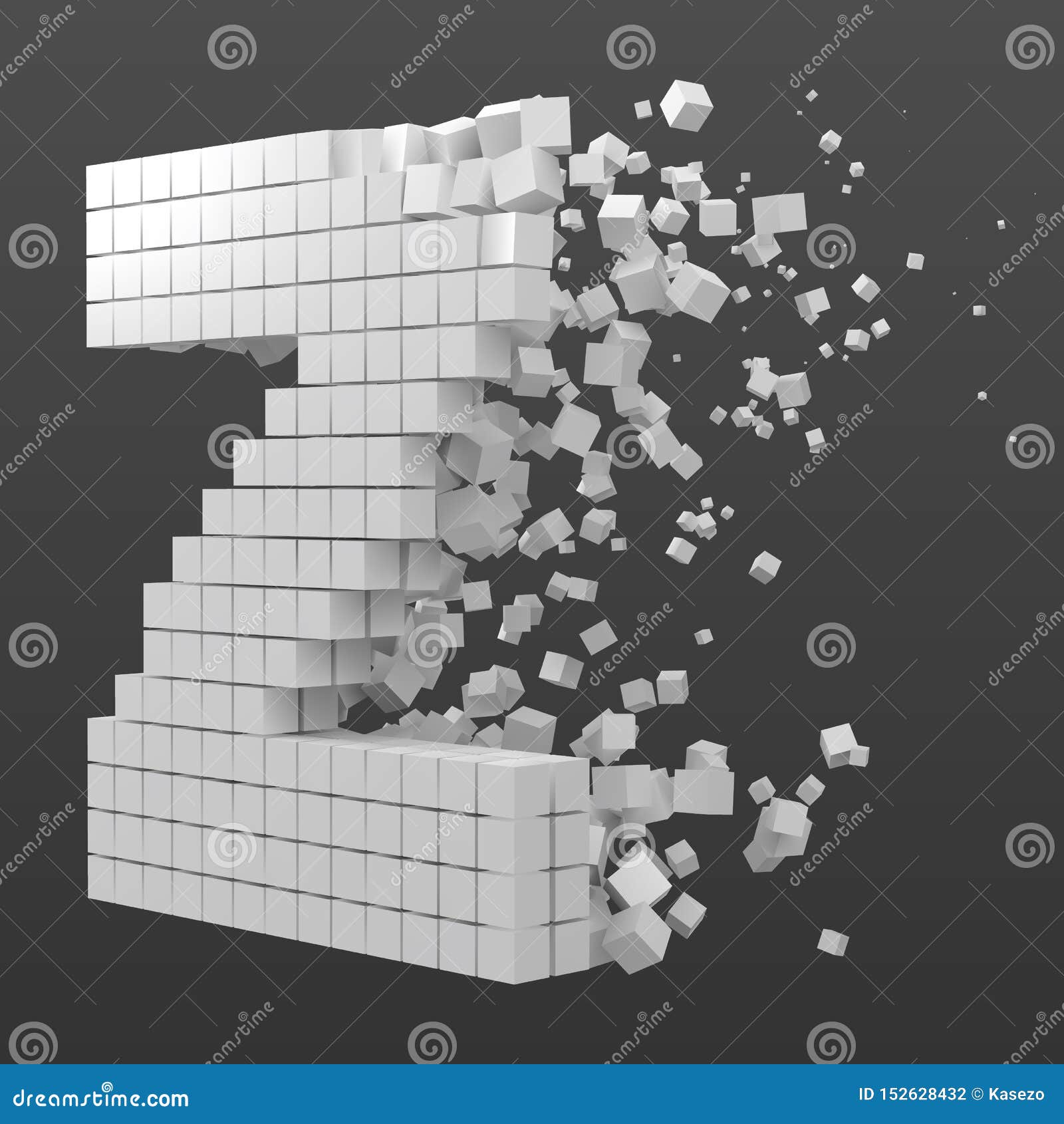 Letter Z Shaped Data Block. Version with White Cubes Stock Vector ...