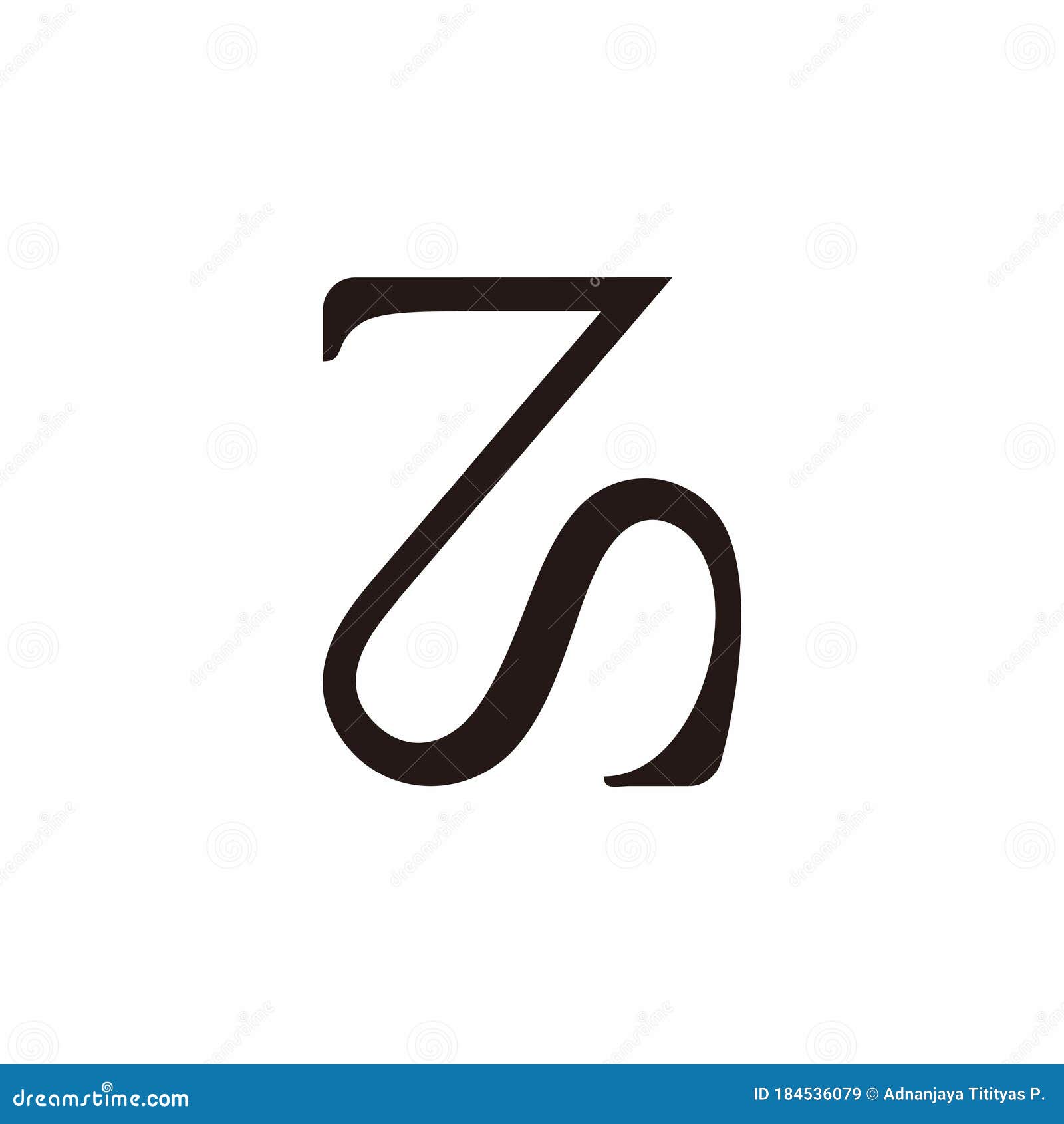 Letter Z Simple Curves Design Logo Vector Stock Vector - Illustration ...