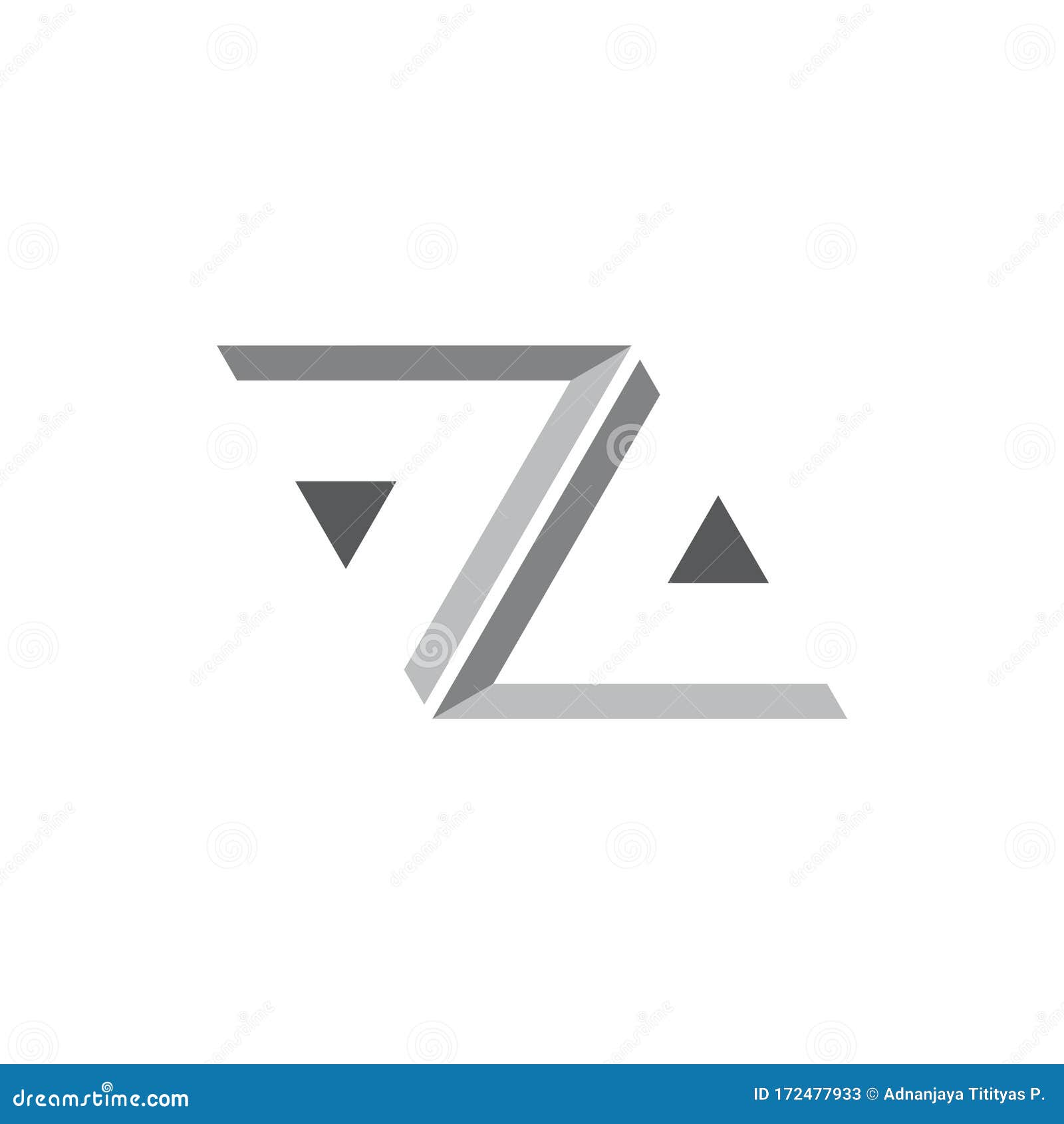 Letter Z Triangle Geometric Logo Vector Stock Vector - Illustration of ...