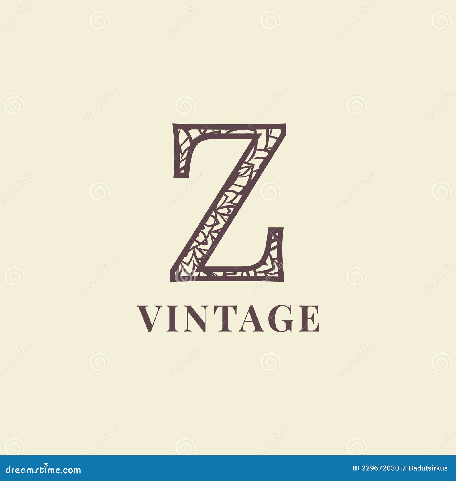 Letter Z Vintage Decoration Logo Stock Vector - Illustration of ...
