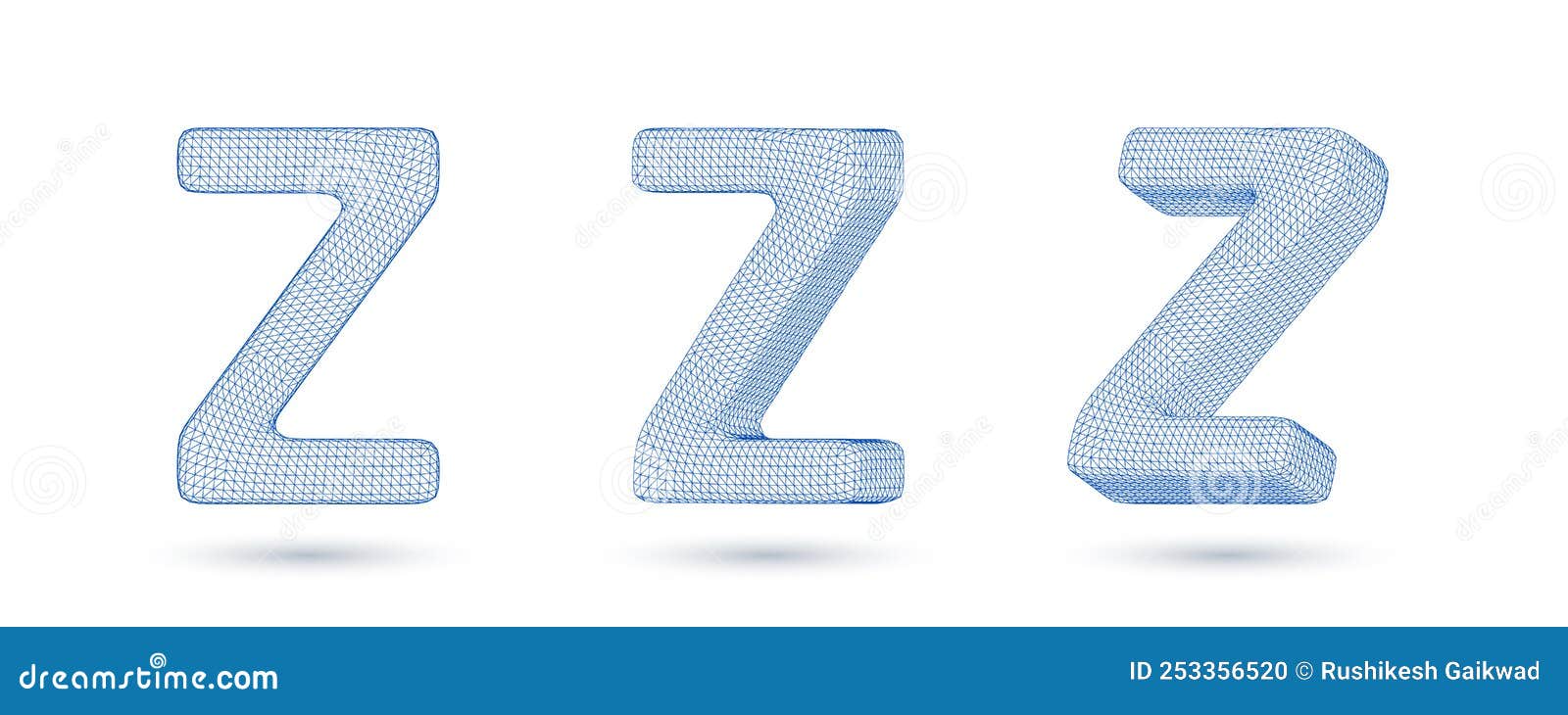 Letter Z Wireframe High Polygonal Outline Low Poly Style Vector Design ...