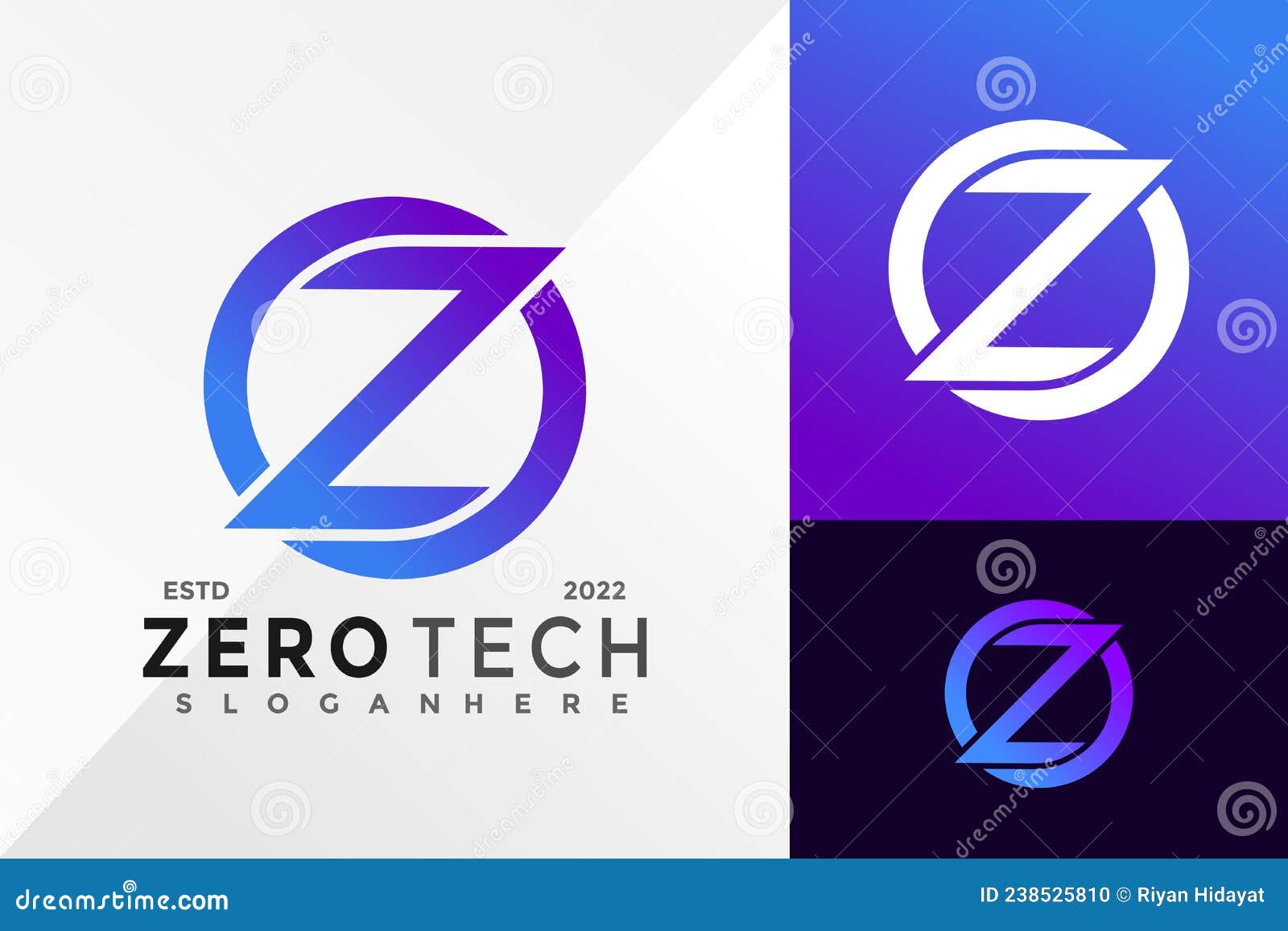 Letter Z Zero Technology Logo Design Vector Illustration Template Stock ...