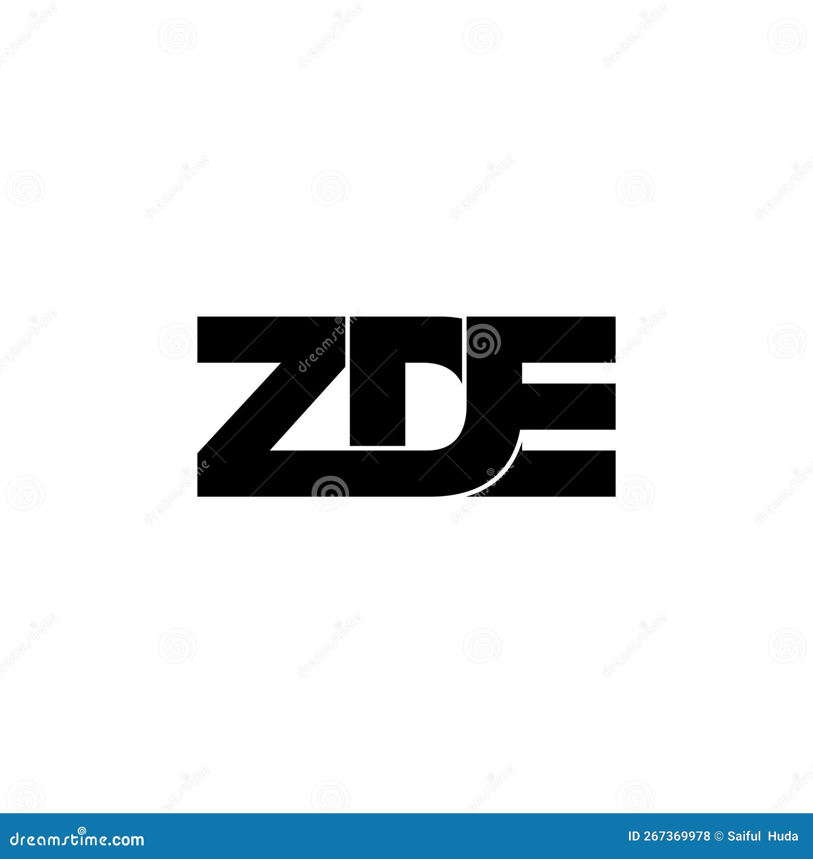 Letter ZDE Simple Monogram Logo Icon Design. Stock Illustration ...