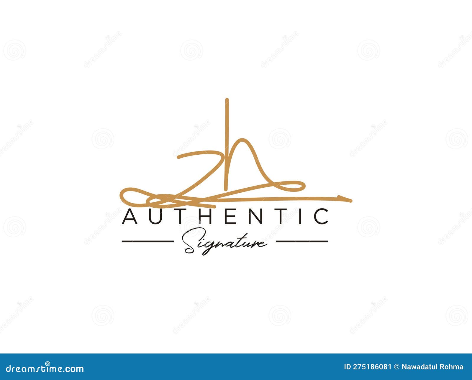 Letter ZH Signature Logo Template Vector Stock Vector - Illustration of ...