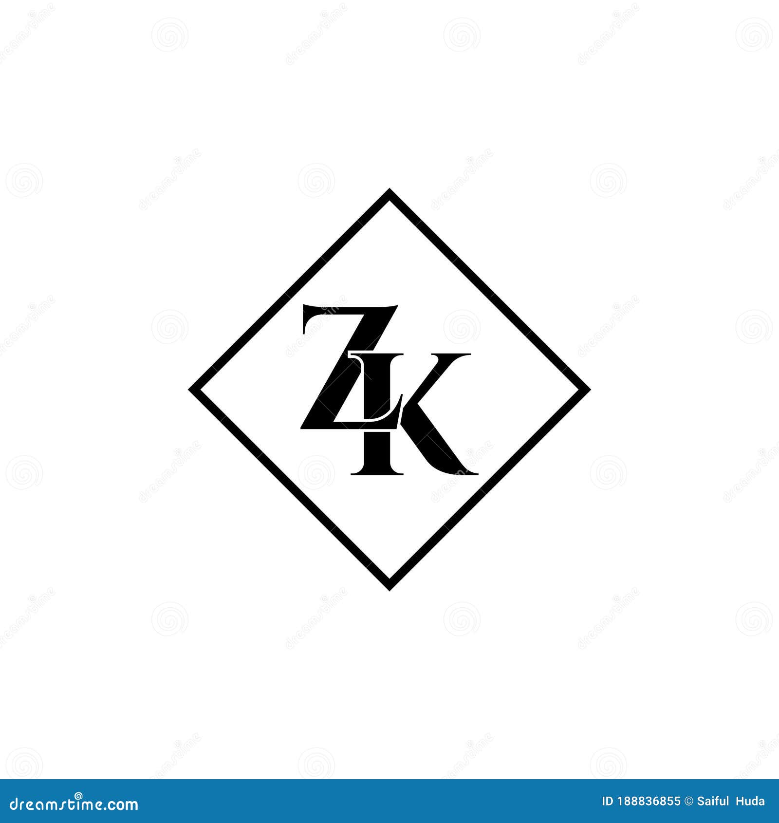 Letter ZK Luxury Circle Monogram Logo Icon Design Vector. Stock Vector ...