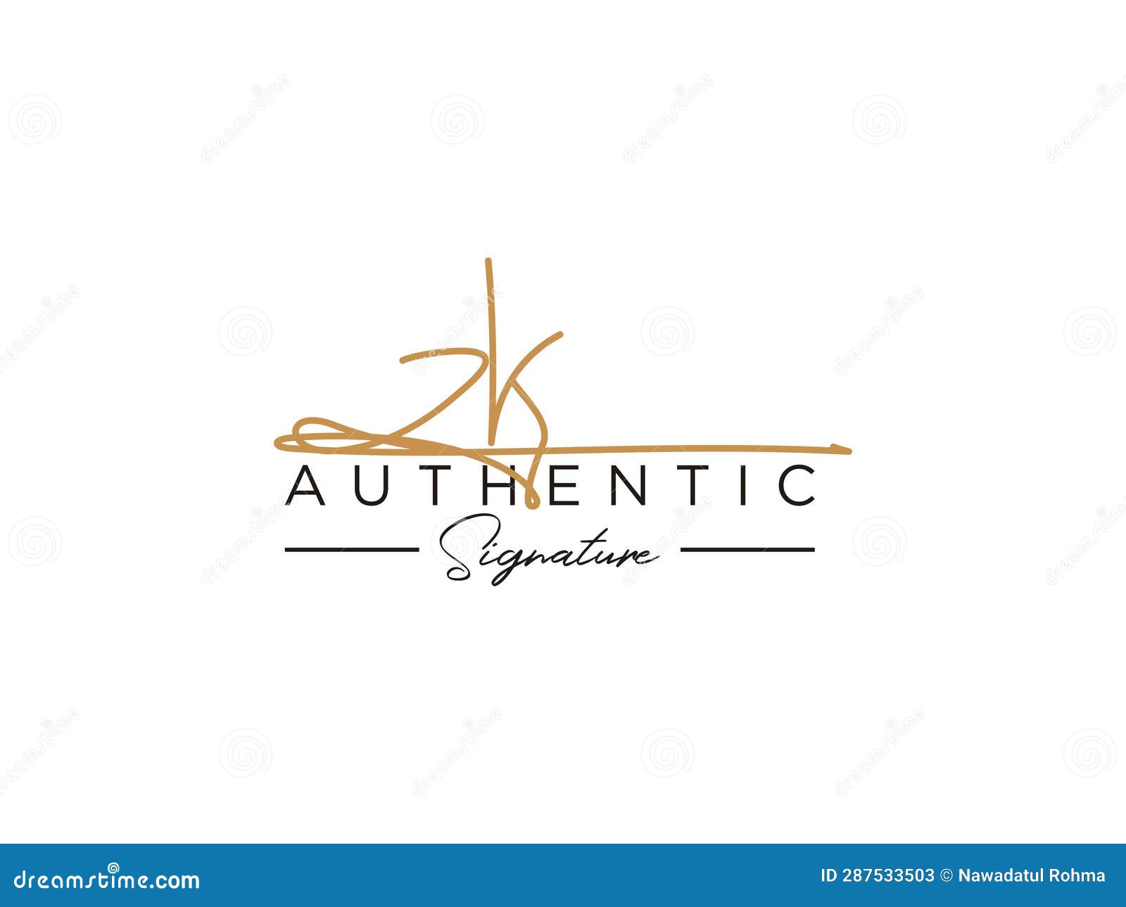 Letter ZK Signature Logo Template Vector Stock Vector - Illustration of ...