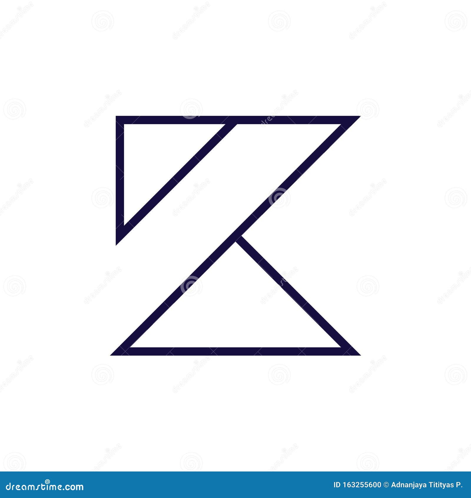 Letter Zk Simple Line Geometric Logo Vector Stock Vector - Illustration ...