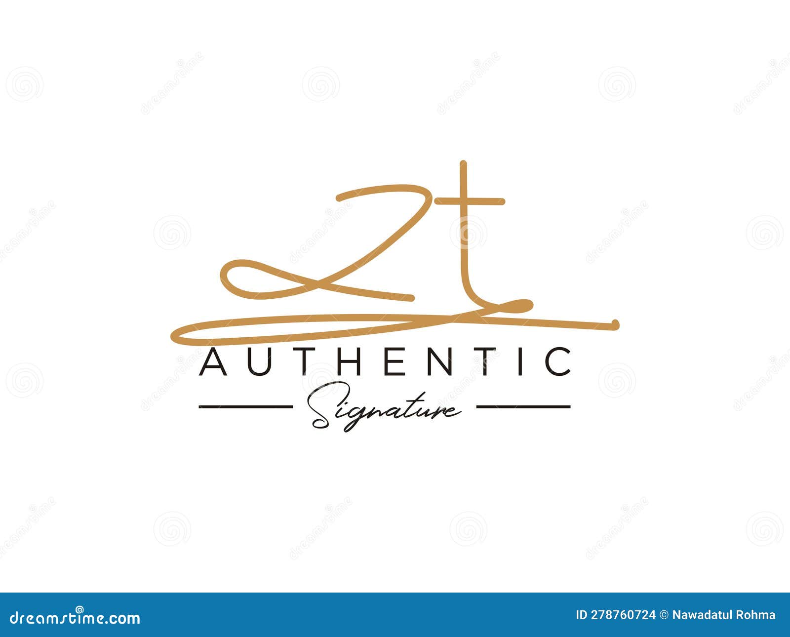 Letter ZT Signature Logo Template Vector Stock Vector - Illustration of ...