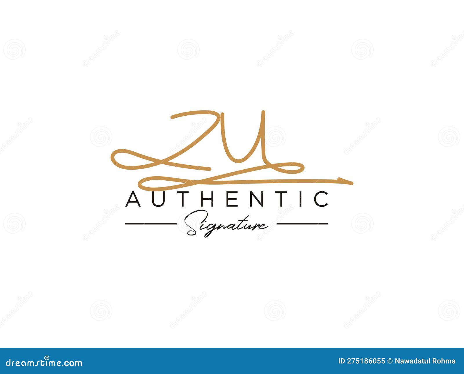 Letter ZU Signature Logo Template Vector Stock Vector - Illustration of ...